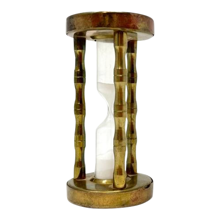 20th Century Vintage Brass Chippendale Style Hourglass | Chairish
