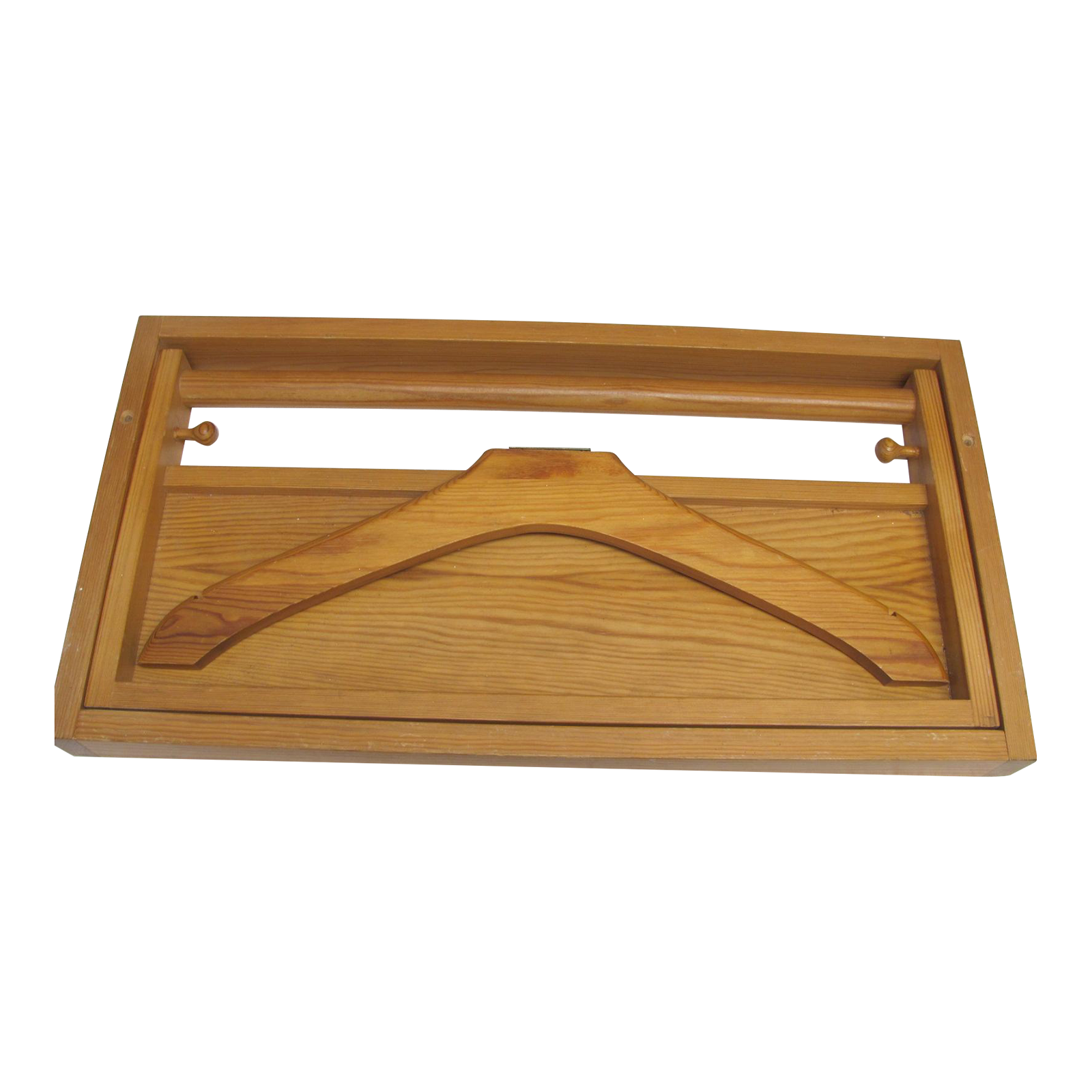 1960s Wall Valet in Pine After Adam Hoff and Poul Ostergaard Fold-Out Danish Modern | Chairish