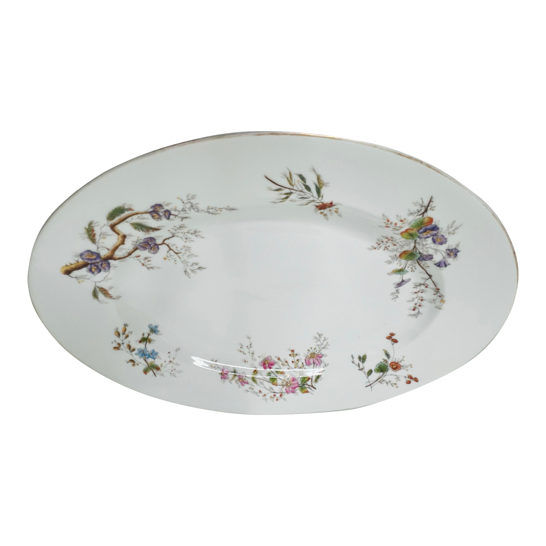 Antique Flowered Ironstone Platter | Chairish