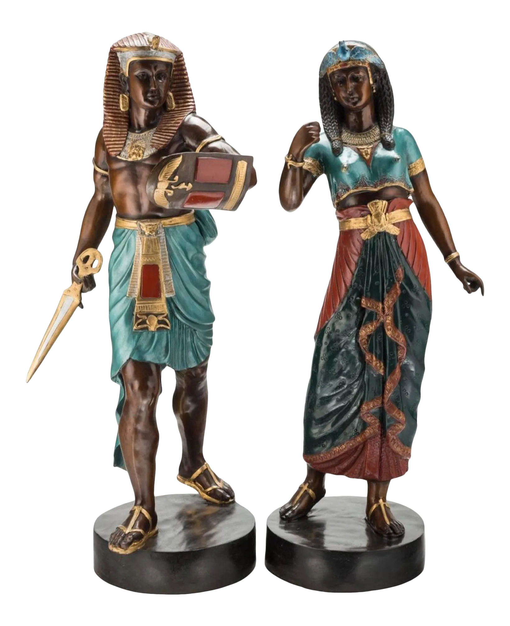 19th Century French Emile Louis Picault Egyptian Pharaoh Cold Painted ...