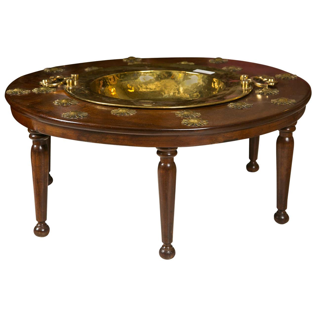 Antique 1880's Brass and Wooden Empire Style Brazier Bronze Mounted ...