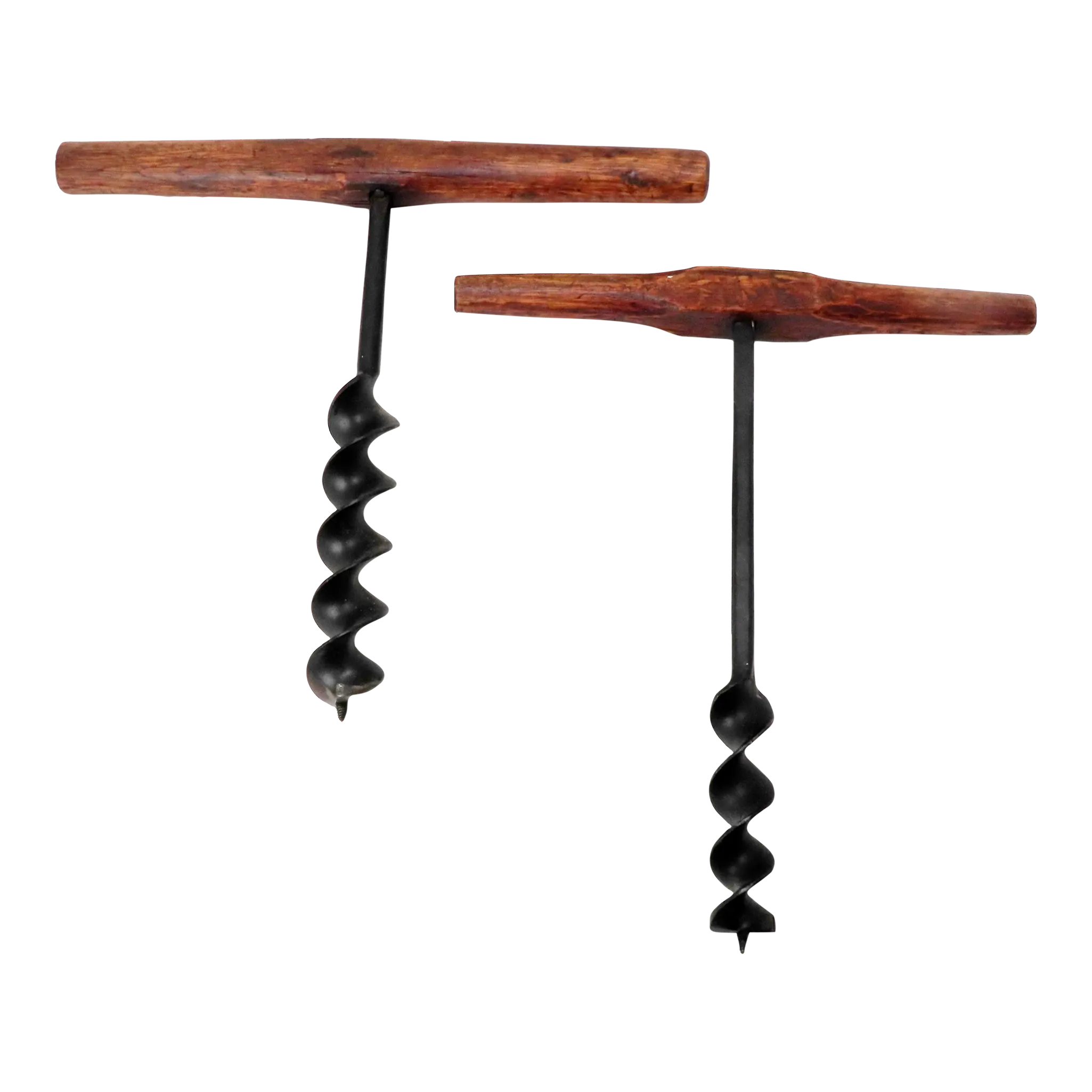 2 Large Antique American Primitive Hand Made Iron & Wood Barn Builders ...