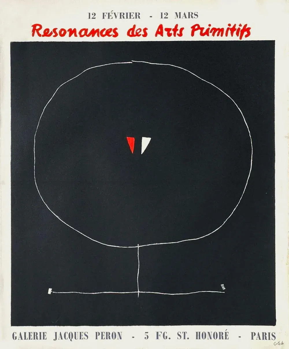 1960 Thomas Gleb Jacques Perron Gallery Signed Poster | Chairish