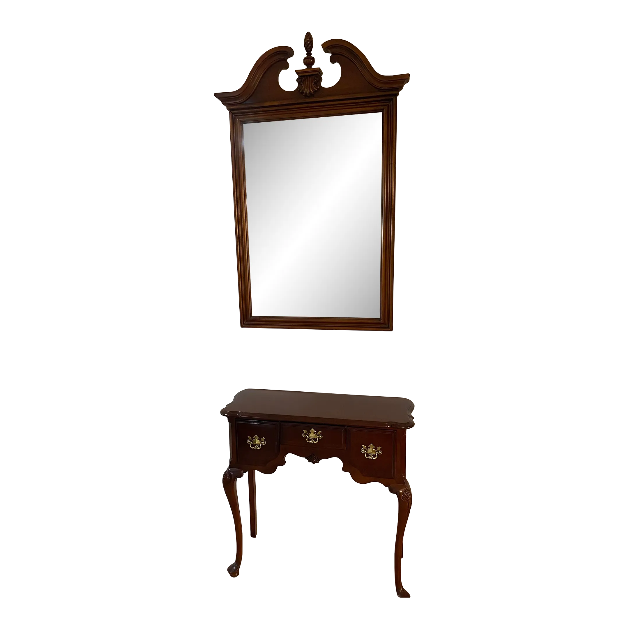 1990s Foyer Table and Mirror - Set of 2 | Chairish