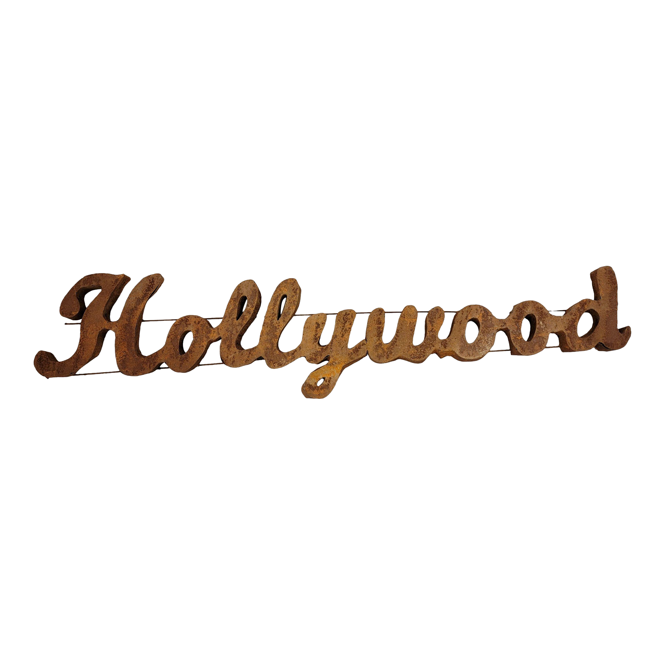 1970s Vintage Handmade Thin Sheet Metal Hollywood Sign | Chairish