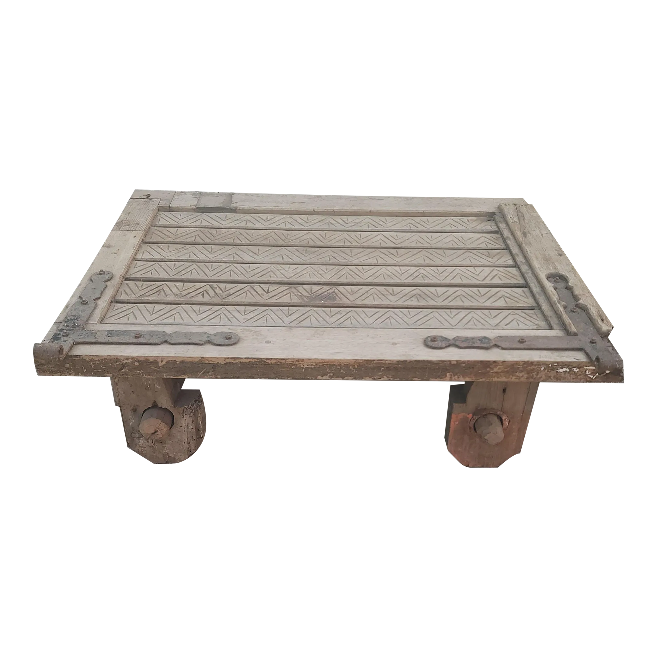 1950s Vintage Moroccan Targua Coffee Table Flintstone Flair | Chairish
