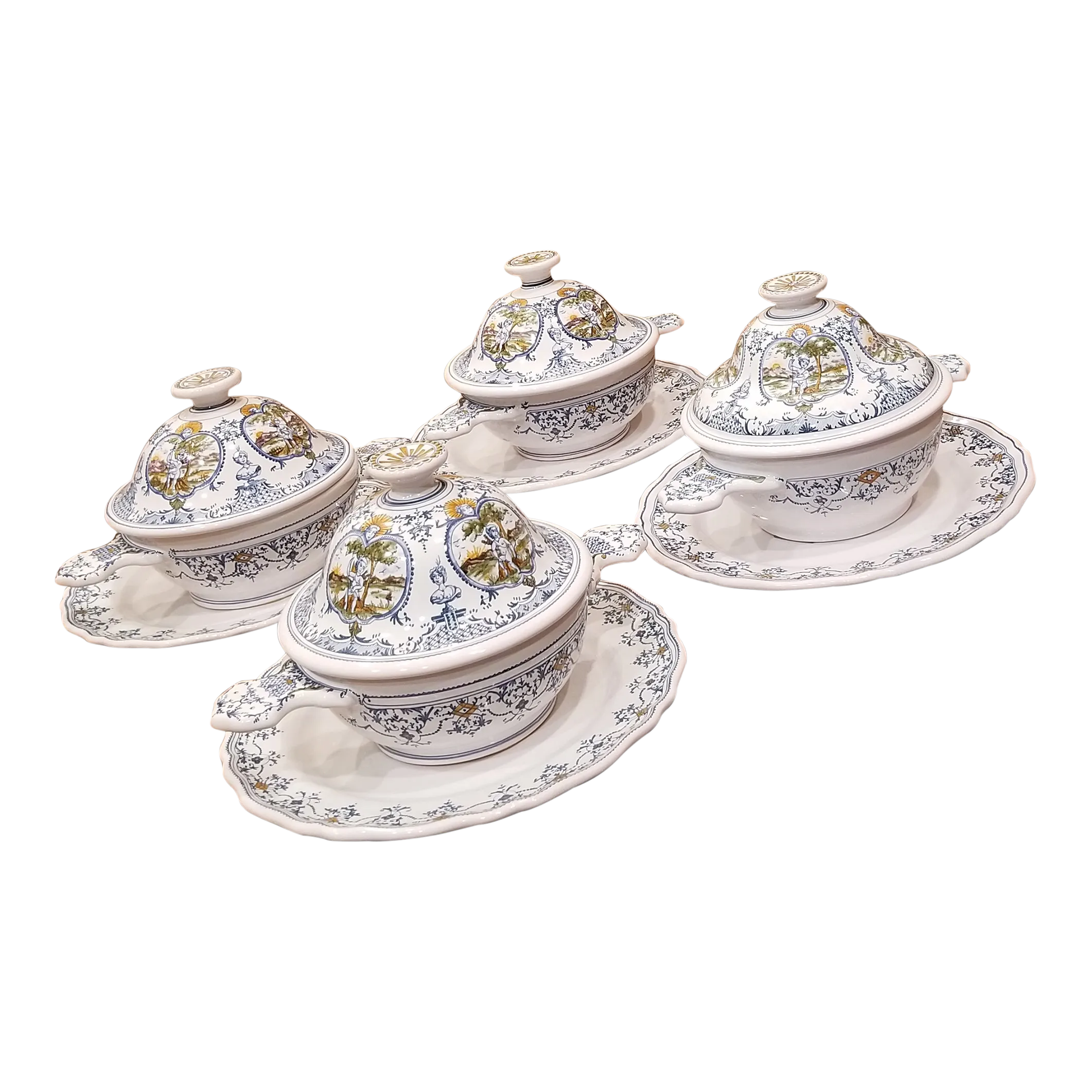 1980s French Faience Bondil a Moustiers- 8 Pieces | Chairish