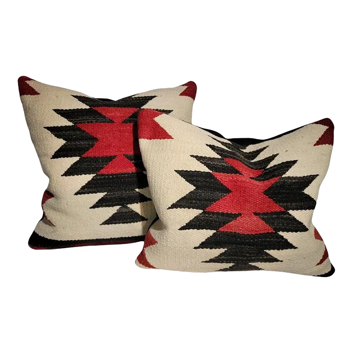 Navajo Indian Weaving Pillows-Pair | Chairish