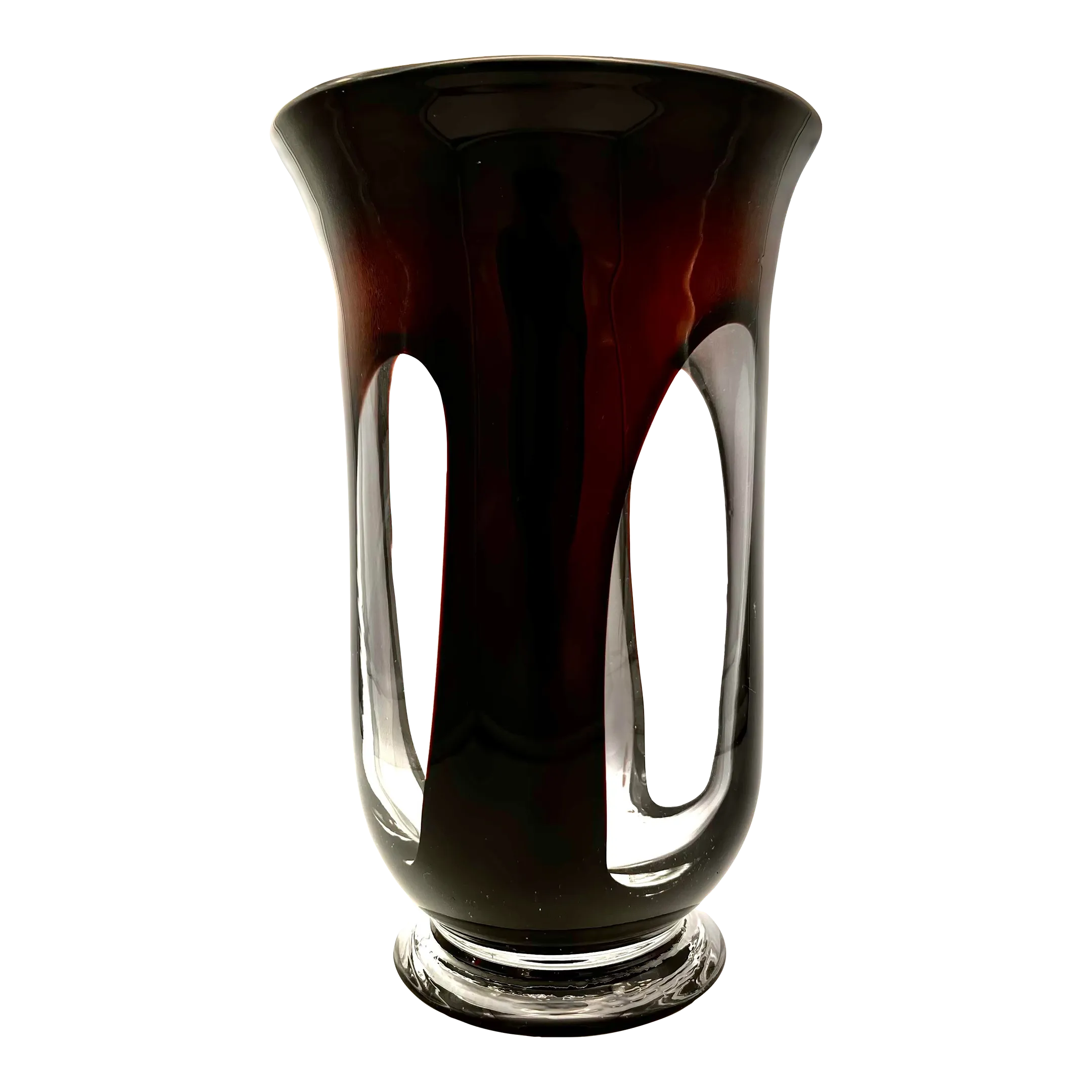 1970’s Large Mid-Century Modern Italian Window Dark Purple Glass Cased ...