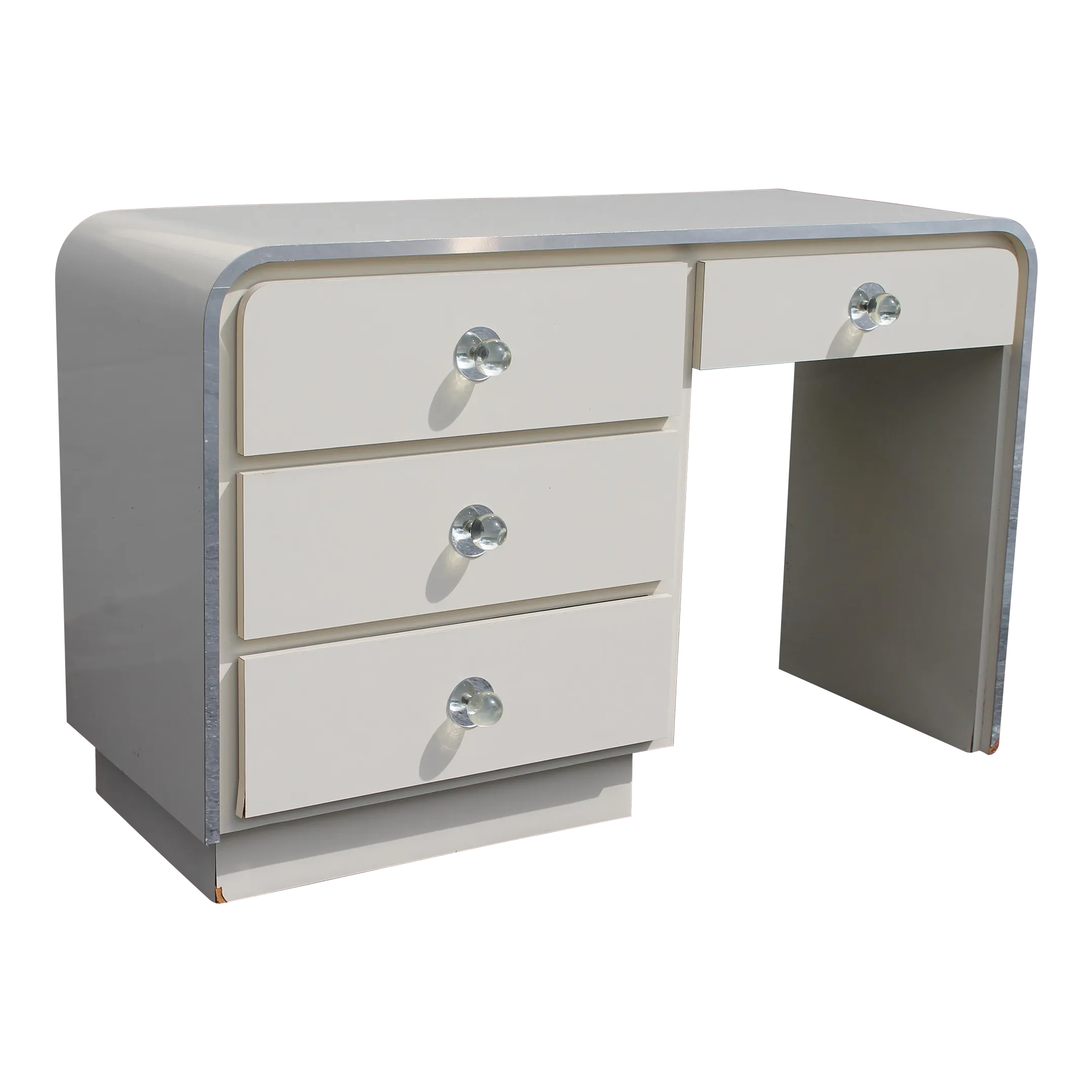 1970's Ultra Modern Off White Writing Desk | Chairish