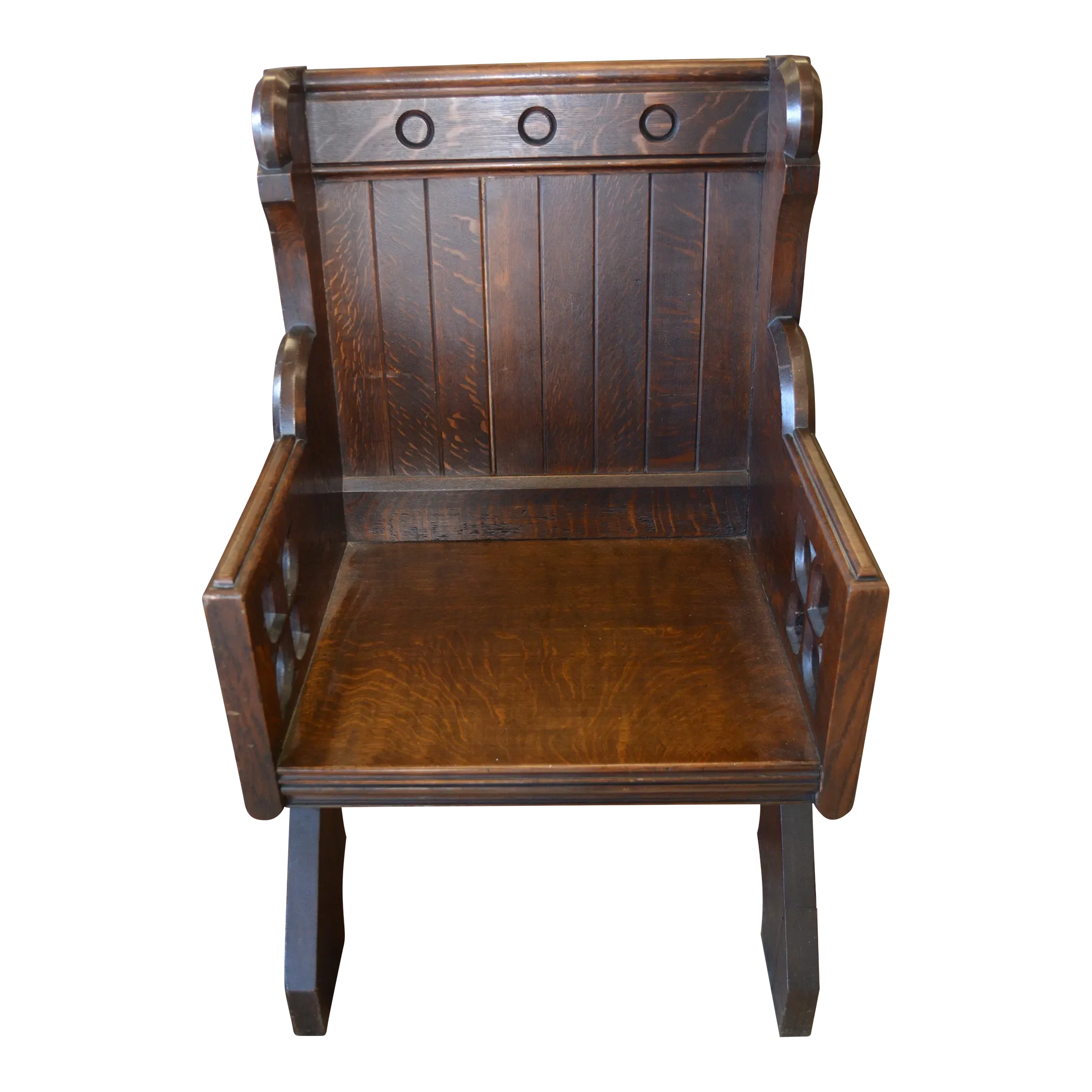 Antique English Dark Oak Large Deep & Wide Bishop's Throne Chair ...