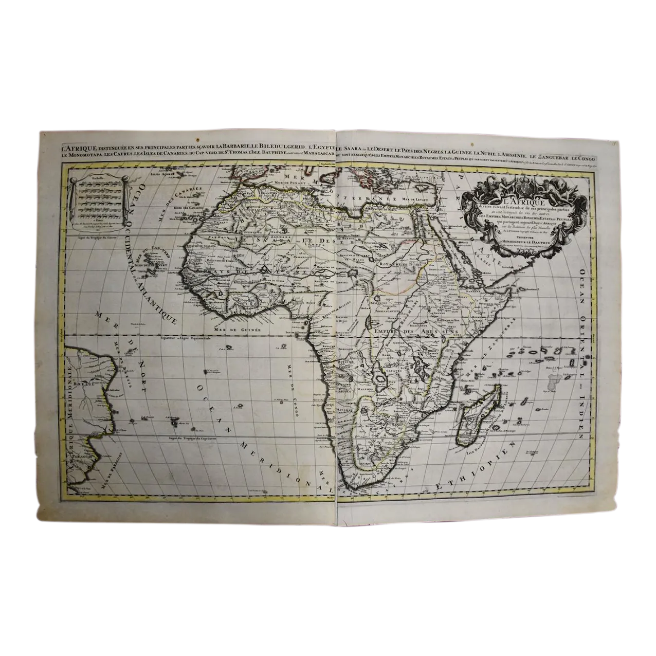 Africa: A Large 17th Century Hand-Colored Map by Sanson and Jaillot ...