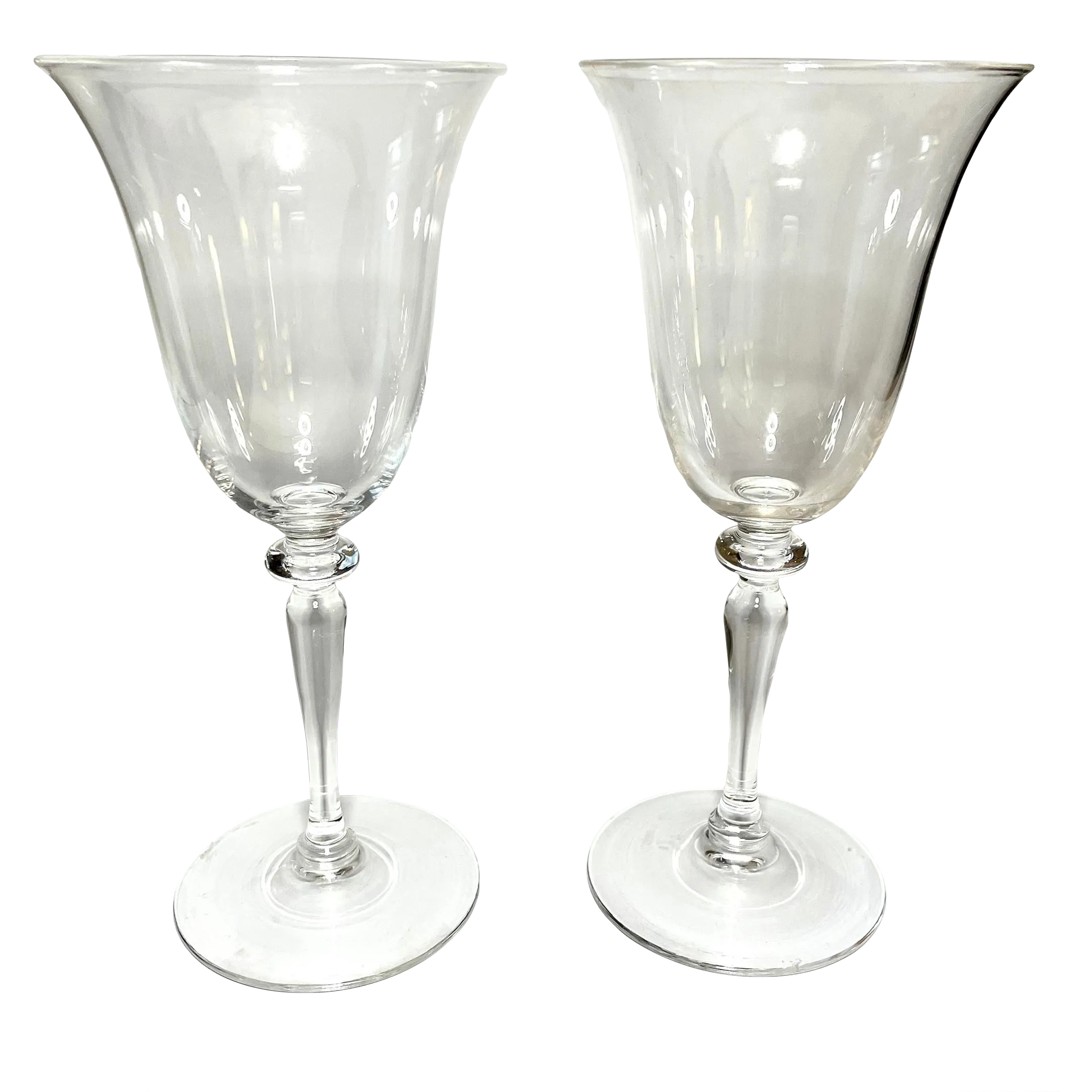 1929 Frederick Carder for Steuben Crystal Stemware, Signed - a Pair ...