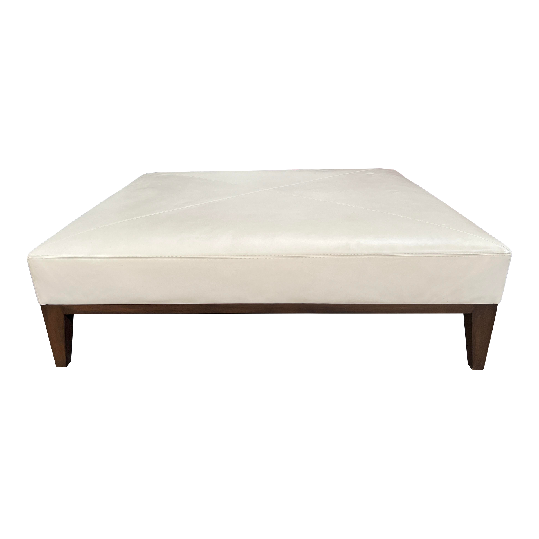 Richard Andronaco Custom Large Leather Ottoman | Chairish