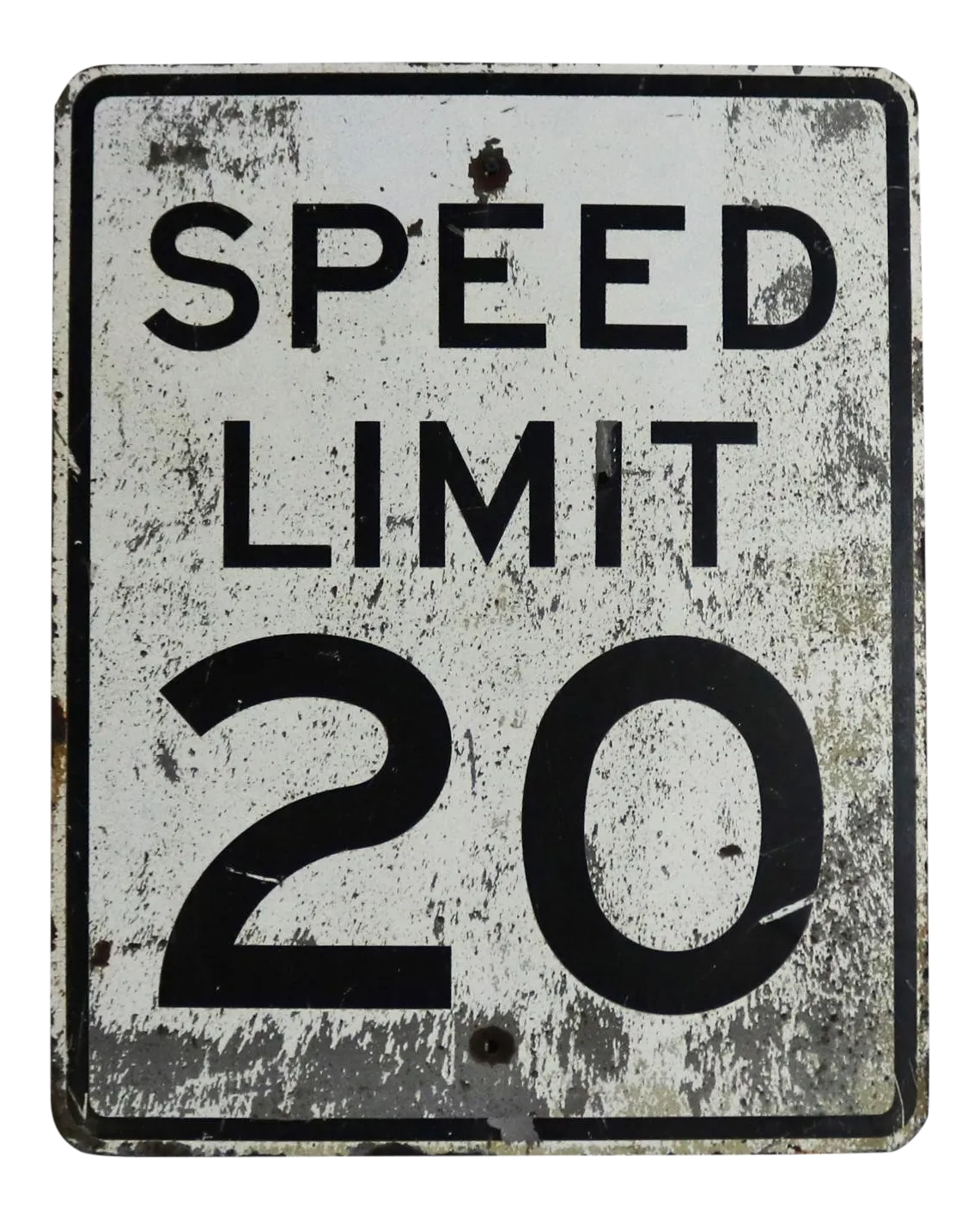 Vintage Speed Limit 20 Large Steel Traffic Sign | Chairish