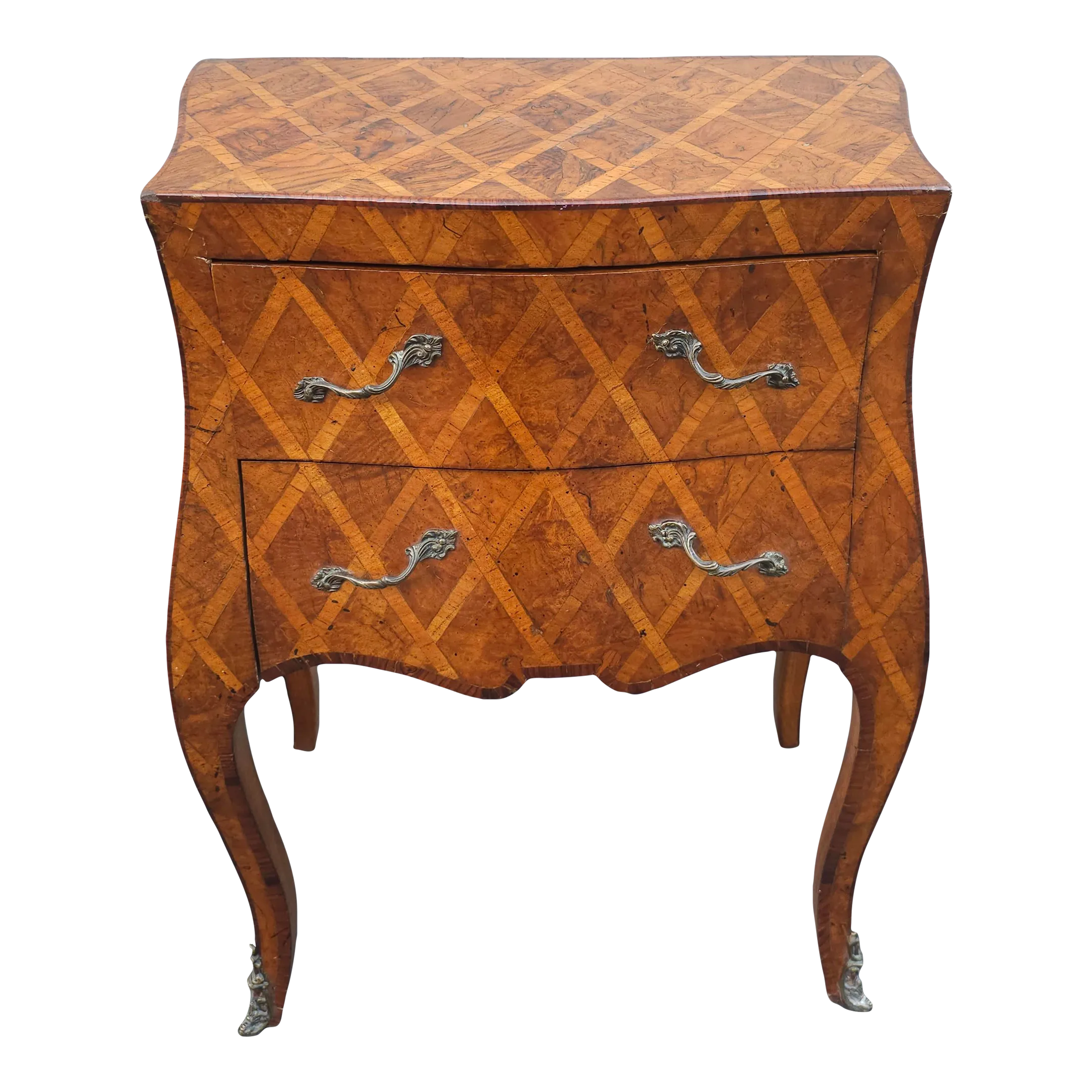 20th C. Italian Parquetry and Marquetry Petite Bombay Chest Commode ...