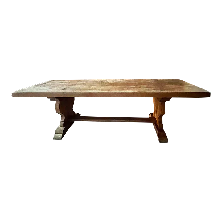 Vintage Rustic Farmhouse Wooden Dining Table | Chairish