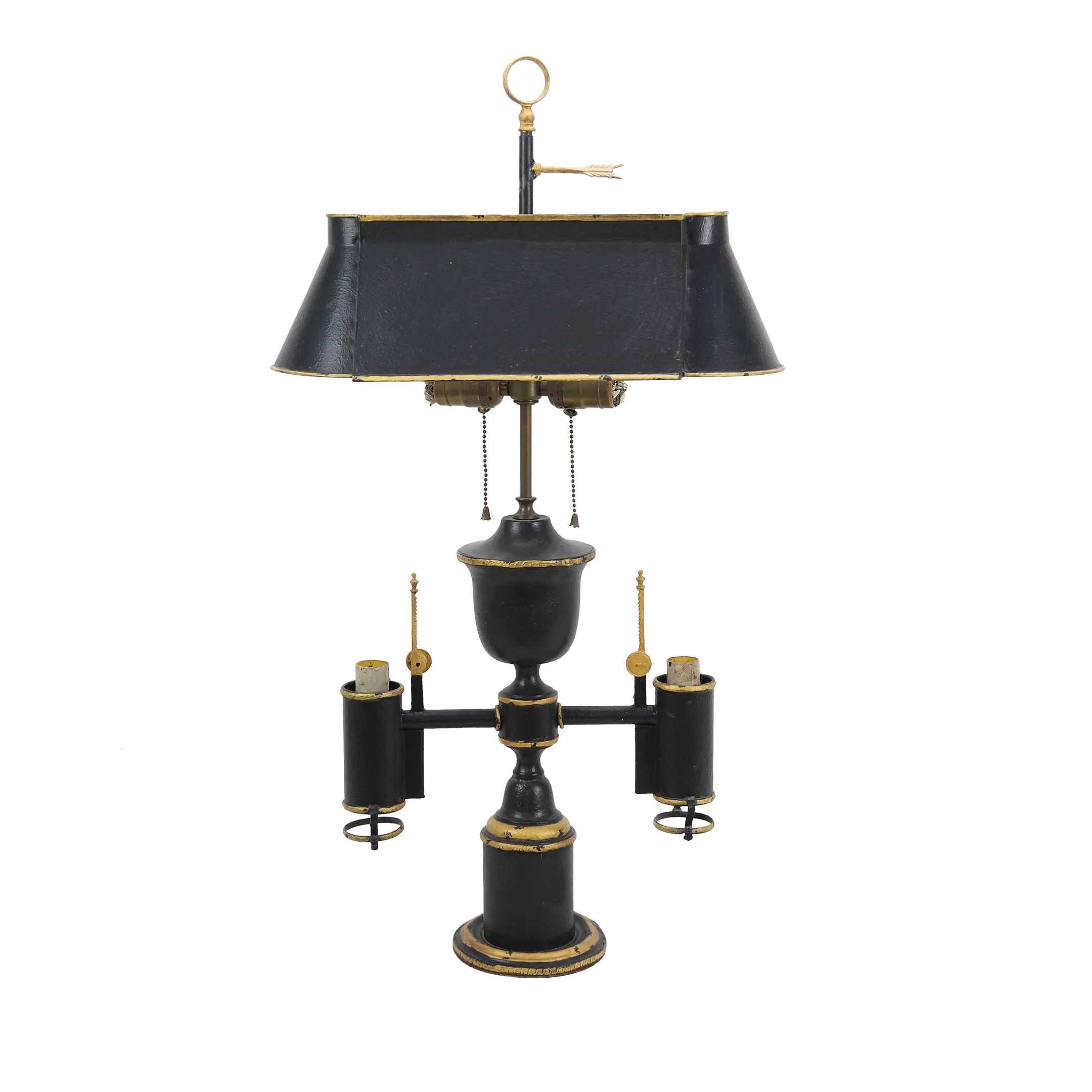 Vintage Metal Art Deco Double Lamp Base Lamp | Chairish