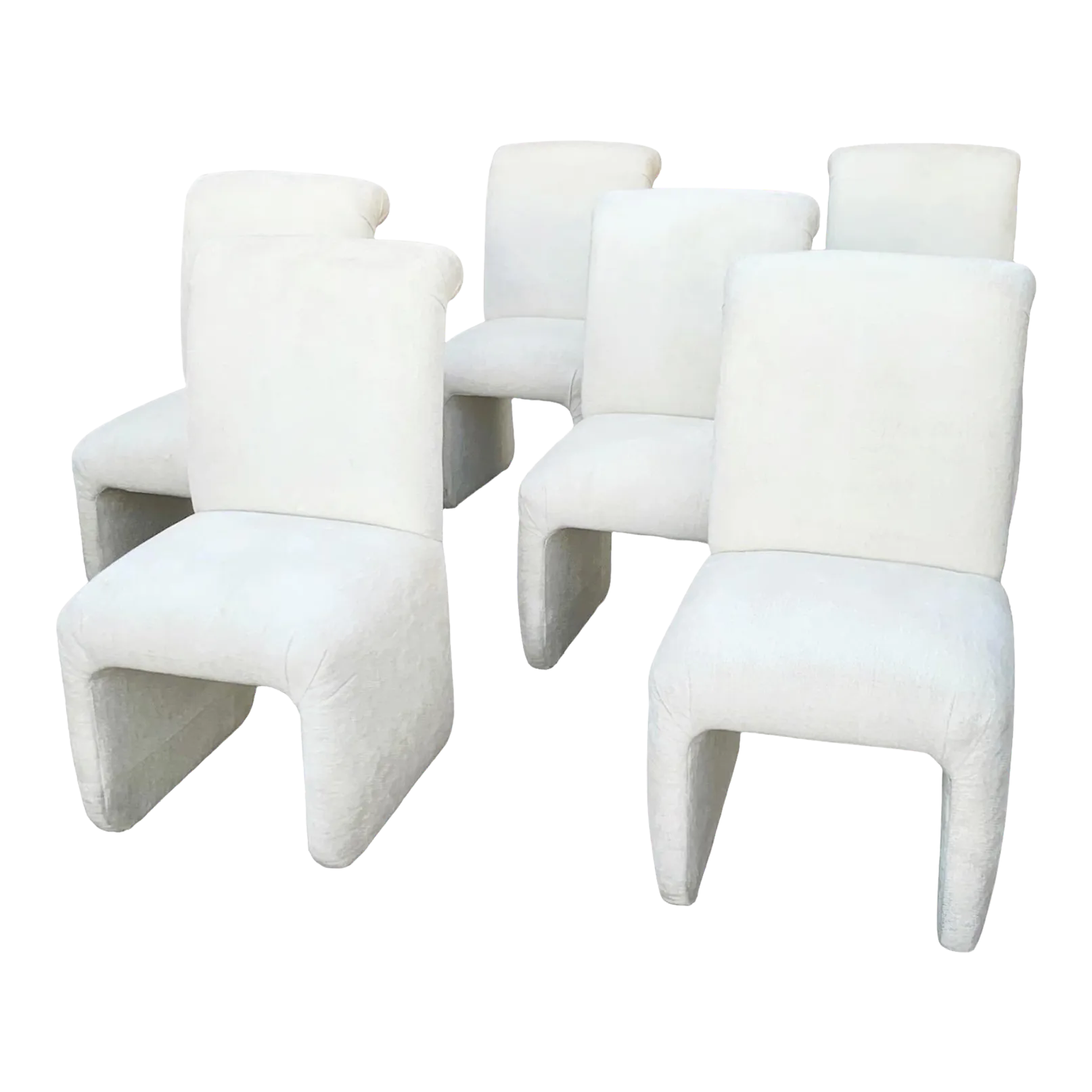 Postmodern Waterfall Dining Chairs Attributed to Karl Springer - Set of ...