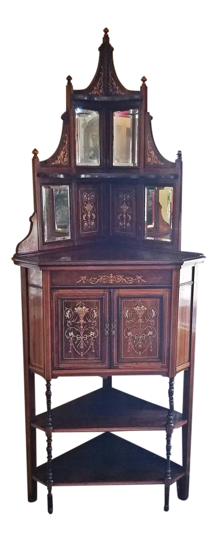 19c Collinson & Lock Corner Cabinet | Chairish