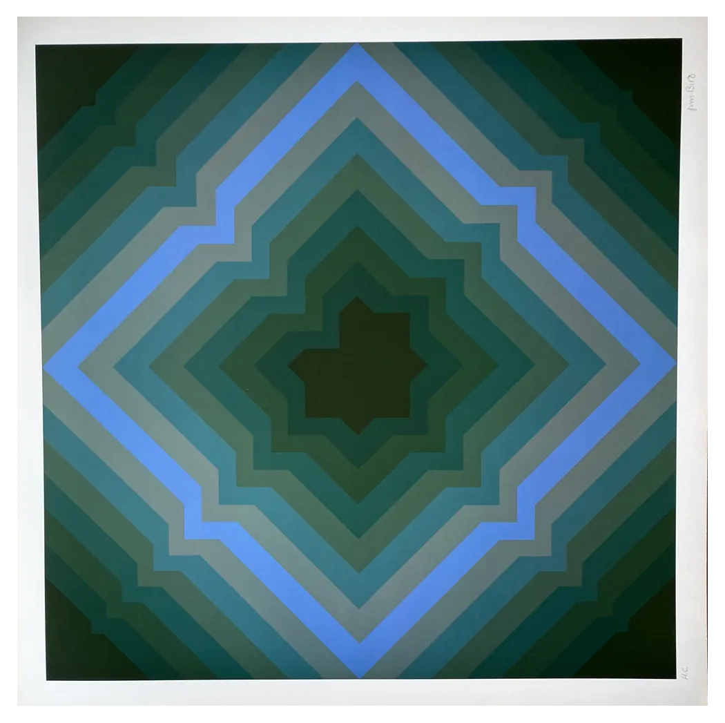 Jim Bird, Tribute to Vasarely, 1970s, Photolithograph | Chairish