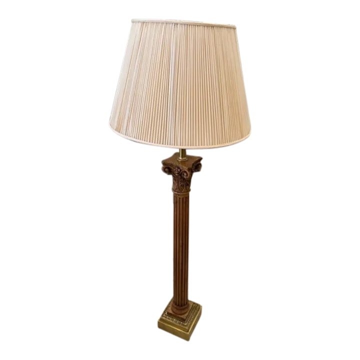 Corinthian Column Floor Lamp & Shade | Chairish