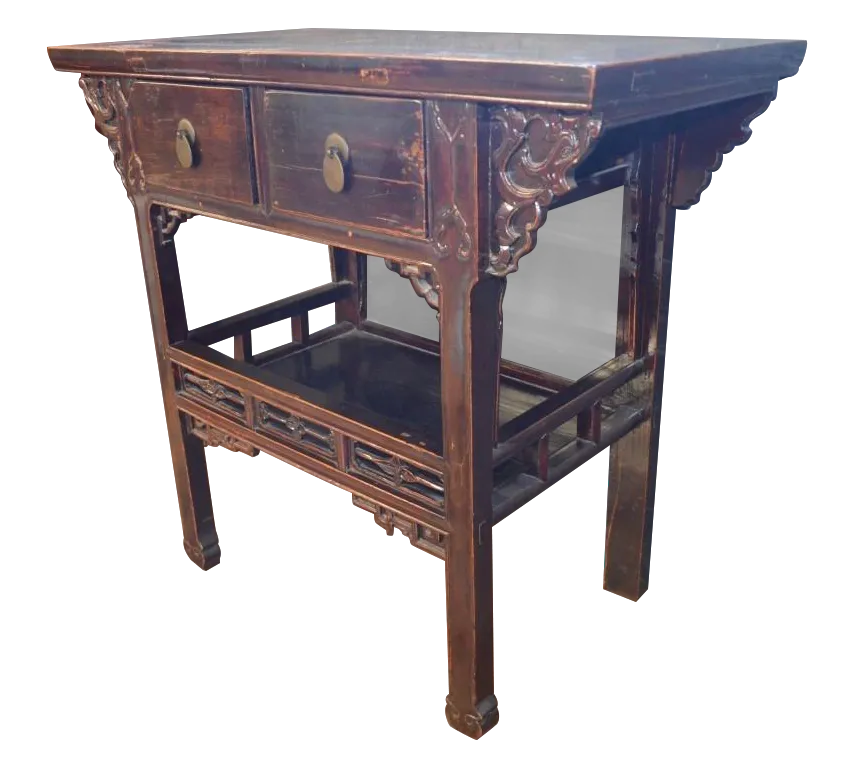 Small Carved Console/Altar Table | Chairish