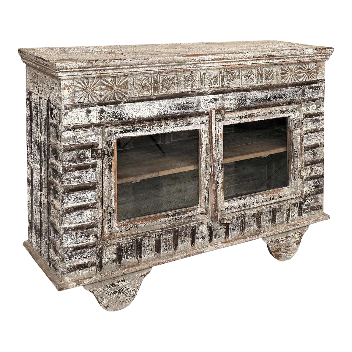 1920s Antique Hope Chest Repurposed Glass Door Cabinet Chairish