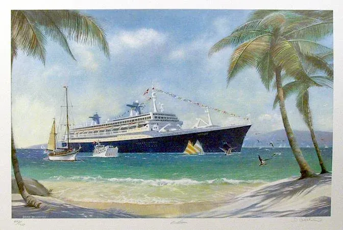 Caribbean, David Brackman Lithograph, Signed and Numbered in Pencil ...