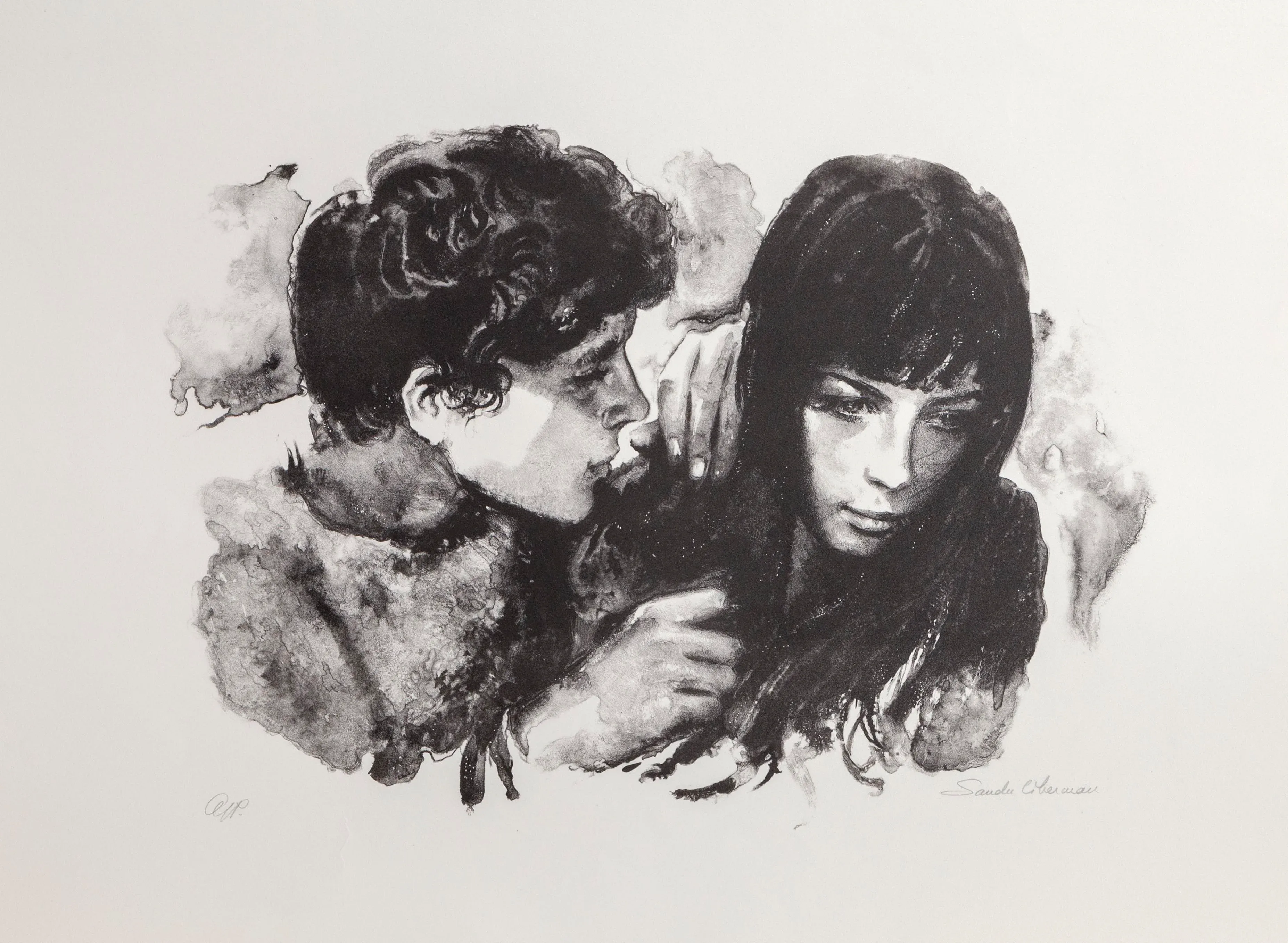 Young Love, Sandu Liberman Lithograph, Signed and Numbered in Pencil ...