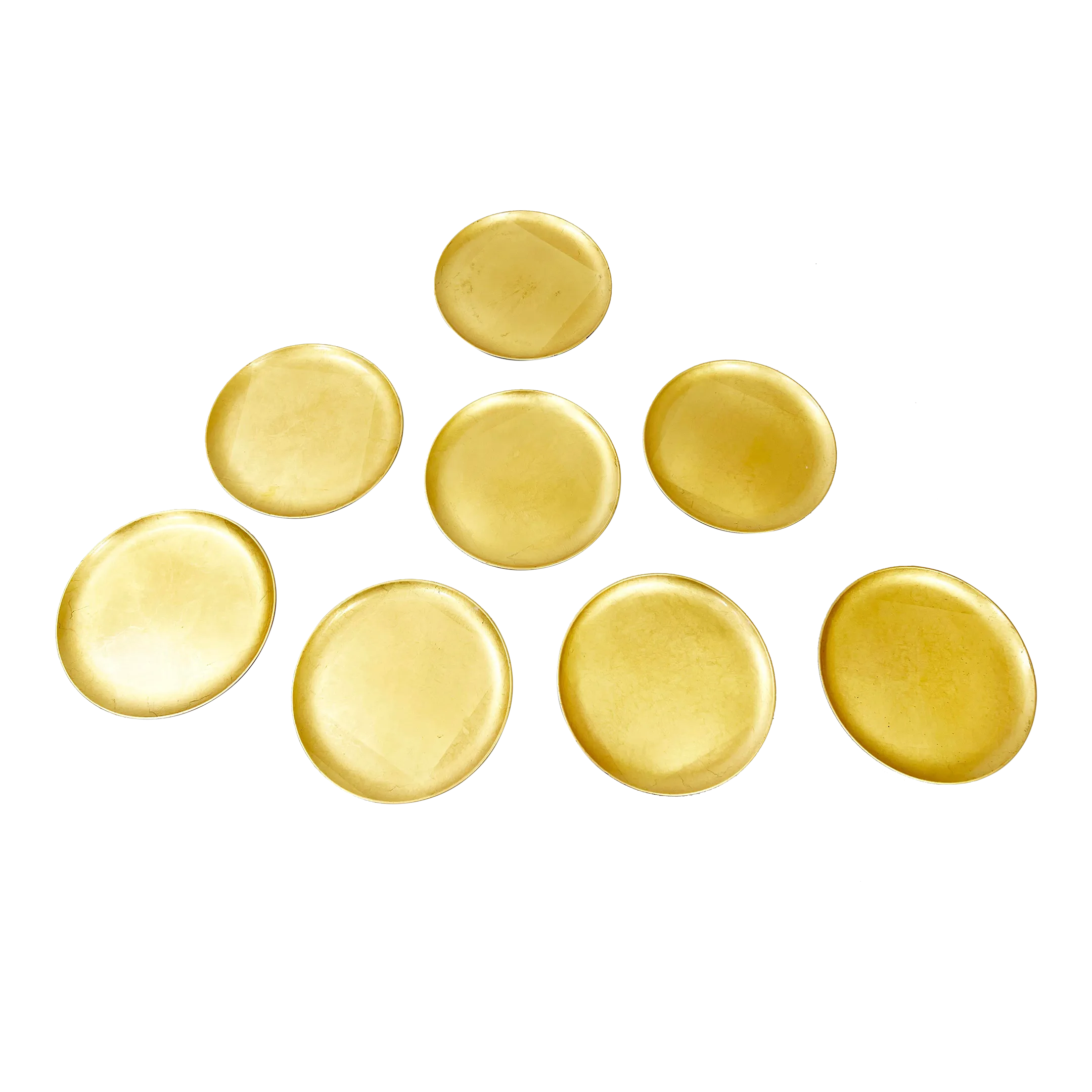 Mid Century Japanese Golden Lacquer Ware Round Plates - Set of 8 | Chairish