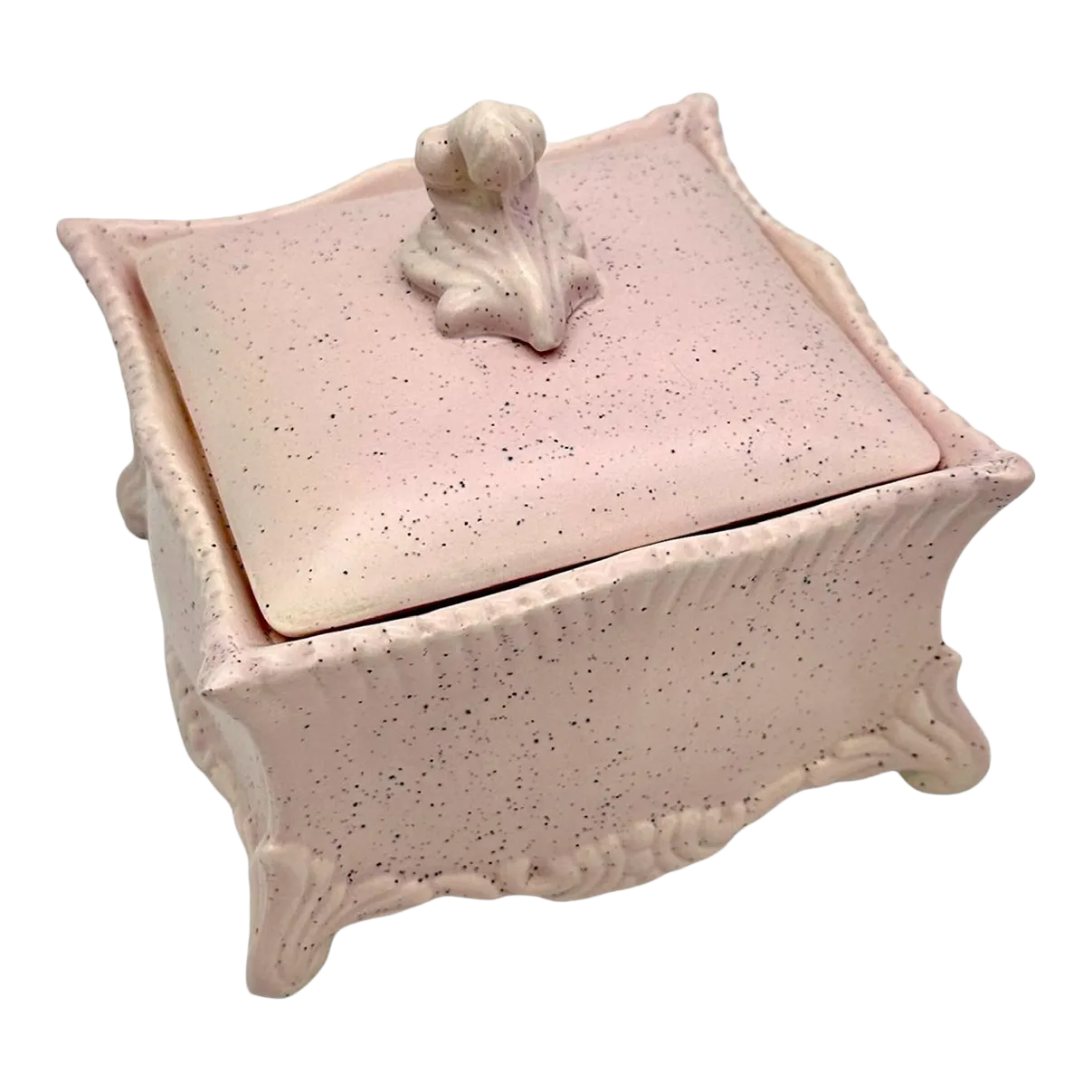 Vintage Victorian Style Pink Ceramic Trinket Box | Chairish
