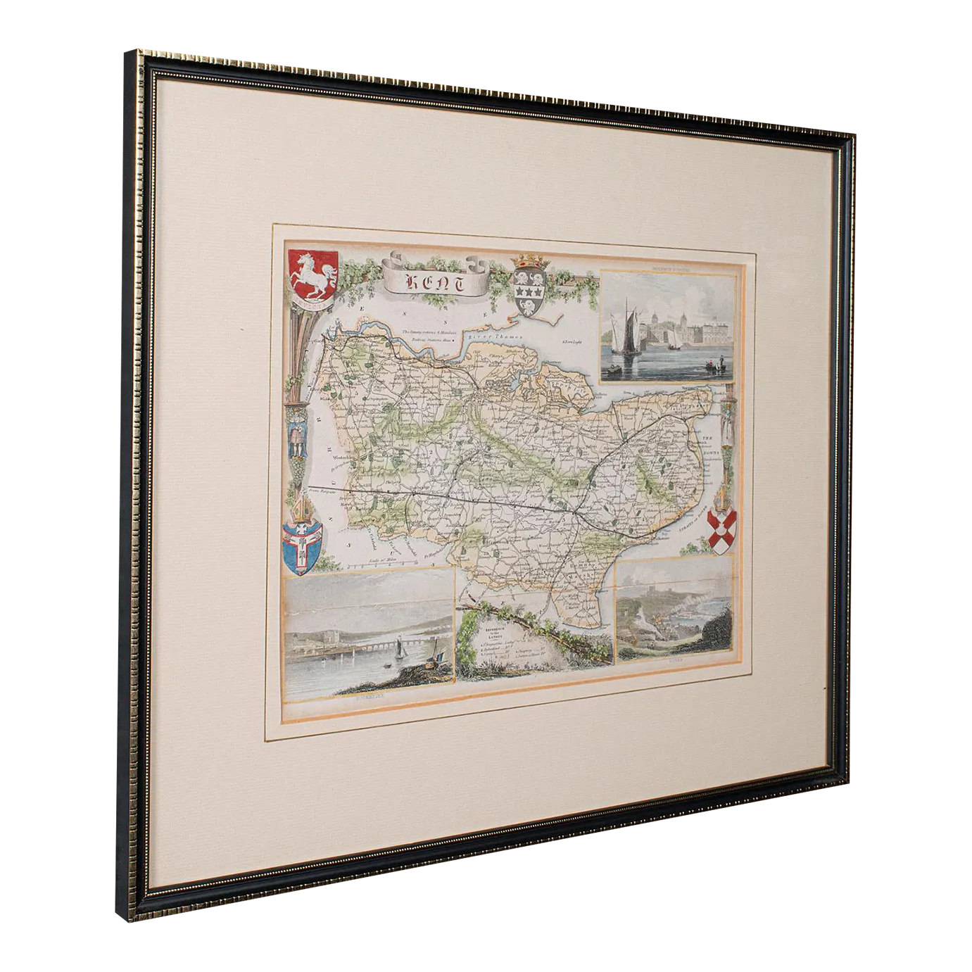 1860's Antique County Map | Chairish