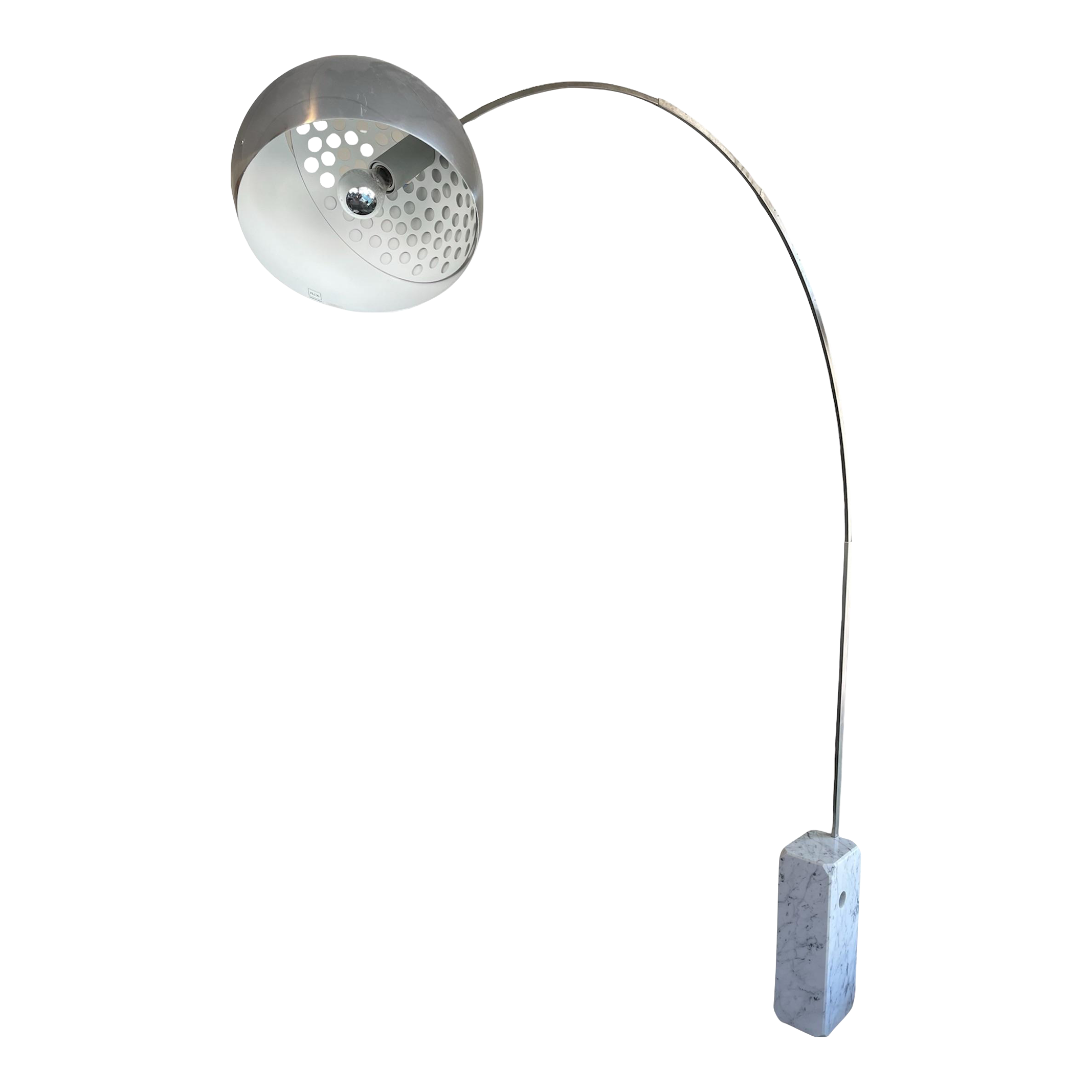 Large Marble Base Arched Floor Lamp` | Chairish