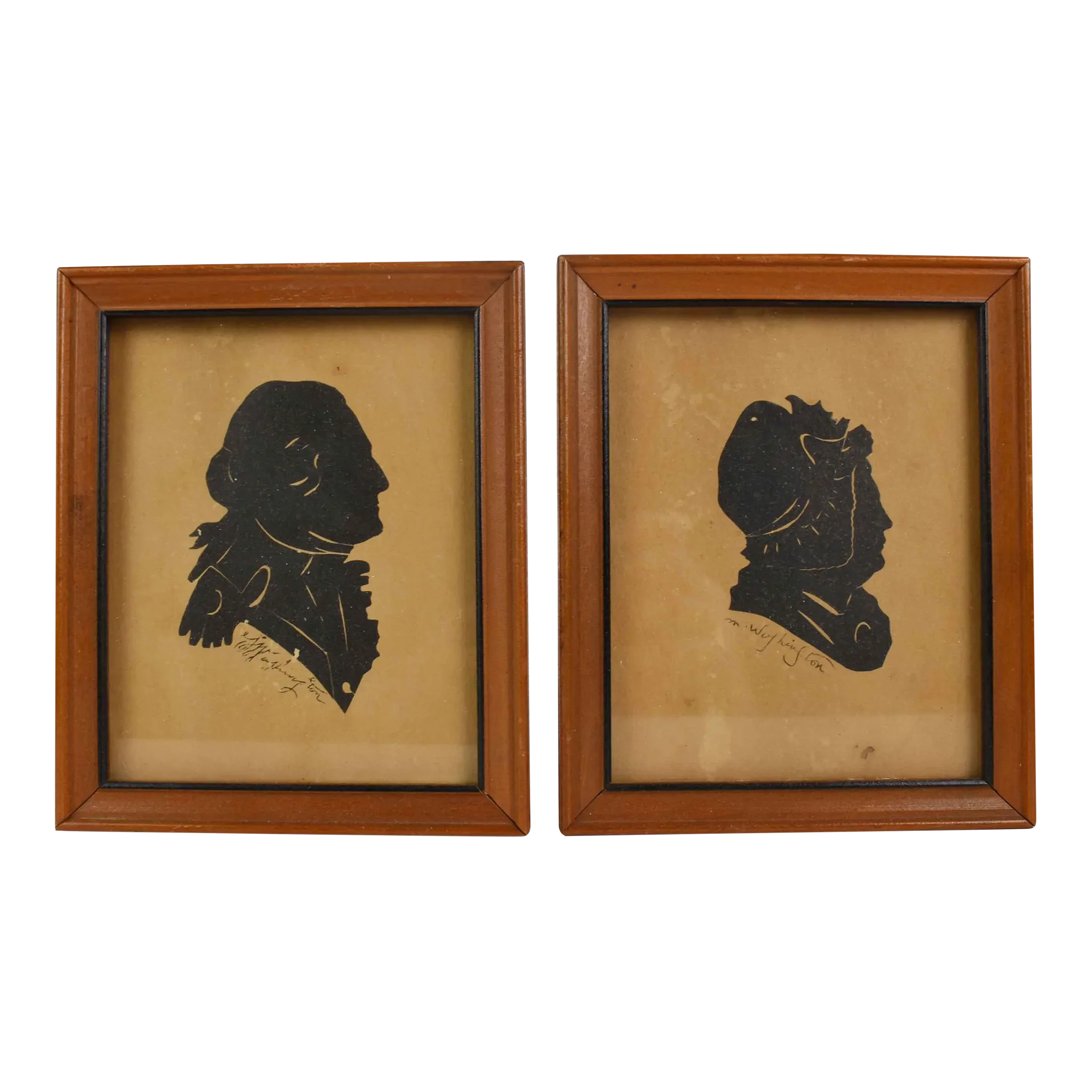 Early 20th Century Pair of Foster Bros. Framed Silhouettes of George ...