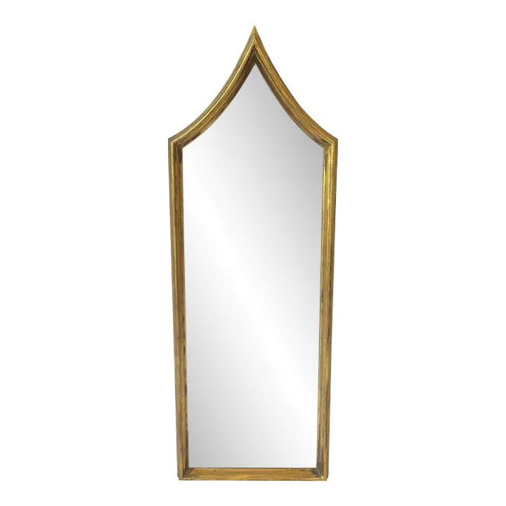 Italian Hall Foyer Vanity Wall Mirror with Gold Giltwood Frame | Chairish