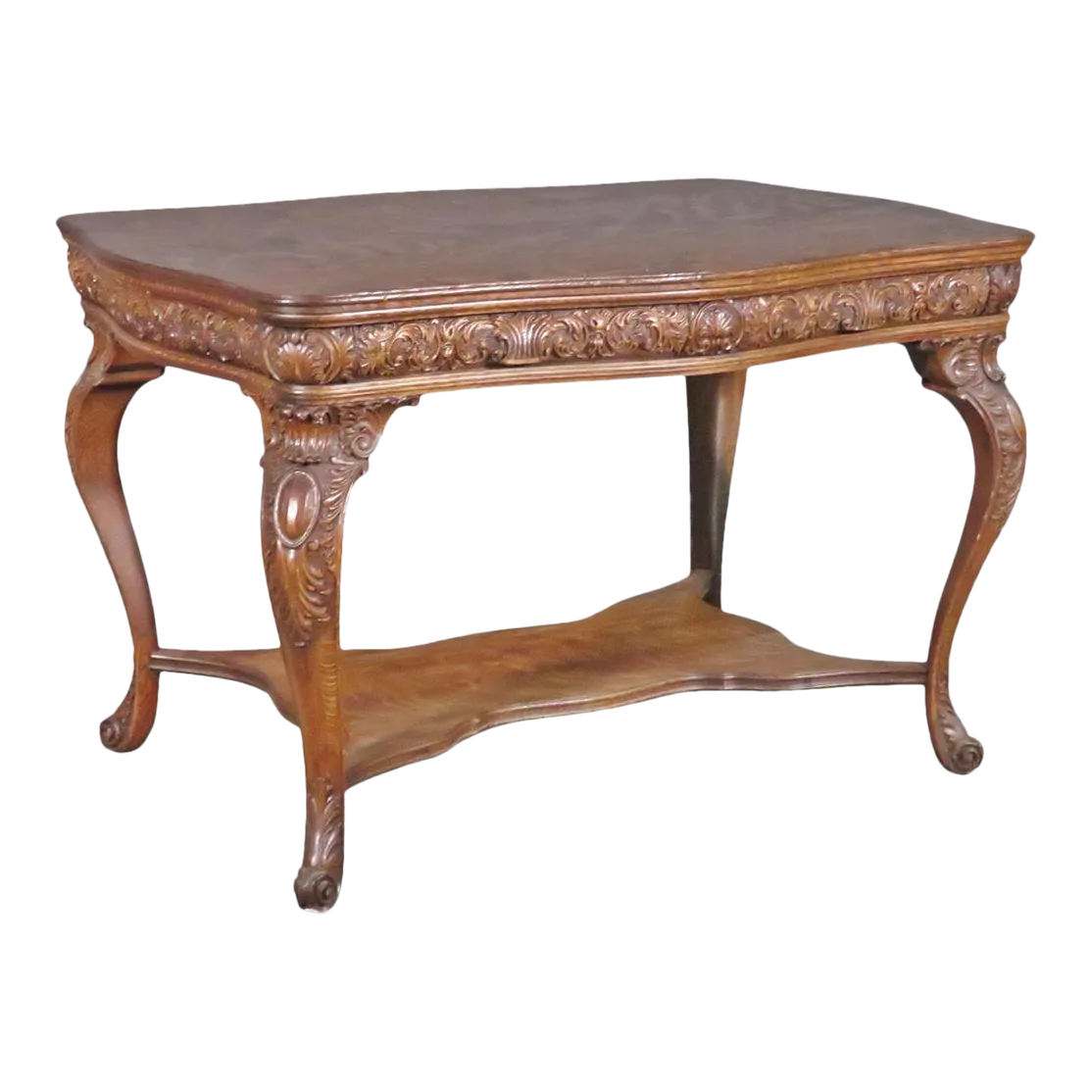 Circa 1890s Carved Solid oak Quarter Sawn Oak Victorian Center Table ...