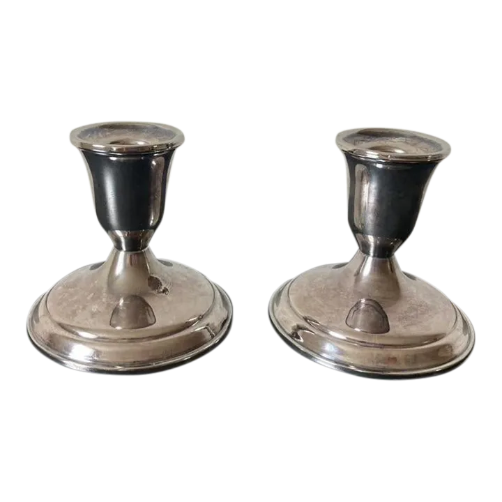 19th Century Antique Towle American Silver Plate Candle Holders- a Pair ...