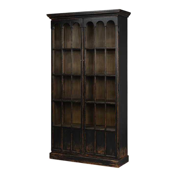 Rustic Farmhouse Style Black Bookcase | Chairish