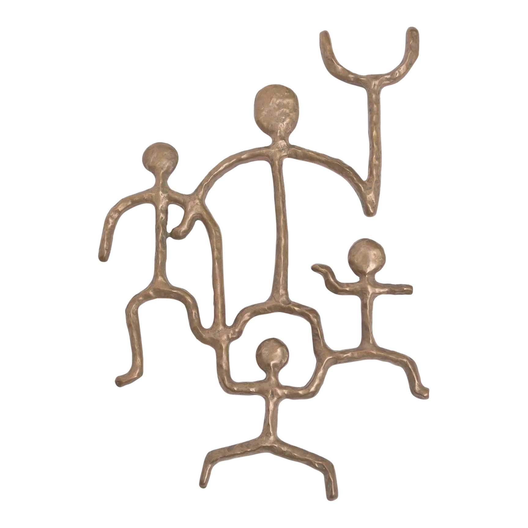 Vintage Higgins Hand Hammered Bronze Stick Figure Small Wall Sculpture ...