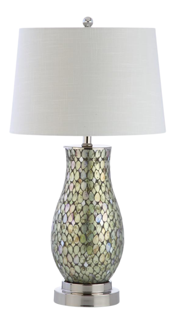 Mosaic LED Table Lamp, Green | Chairish