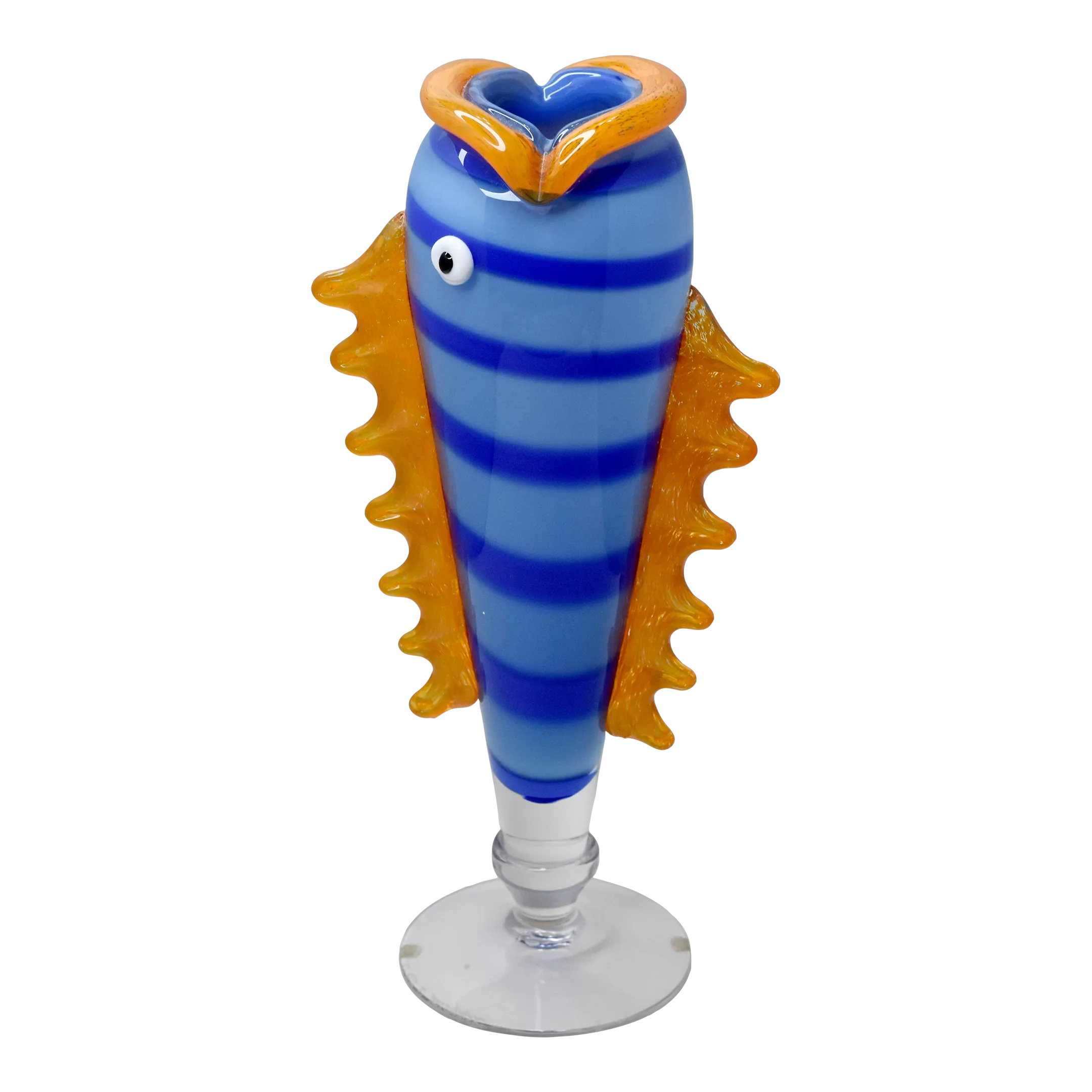 Swedish Orange & Blue Fish by Anna Örnberg Strömbergshyttan 1980s Art ...