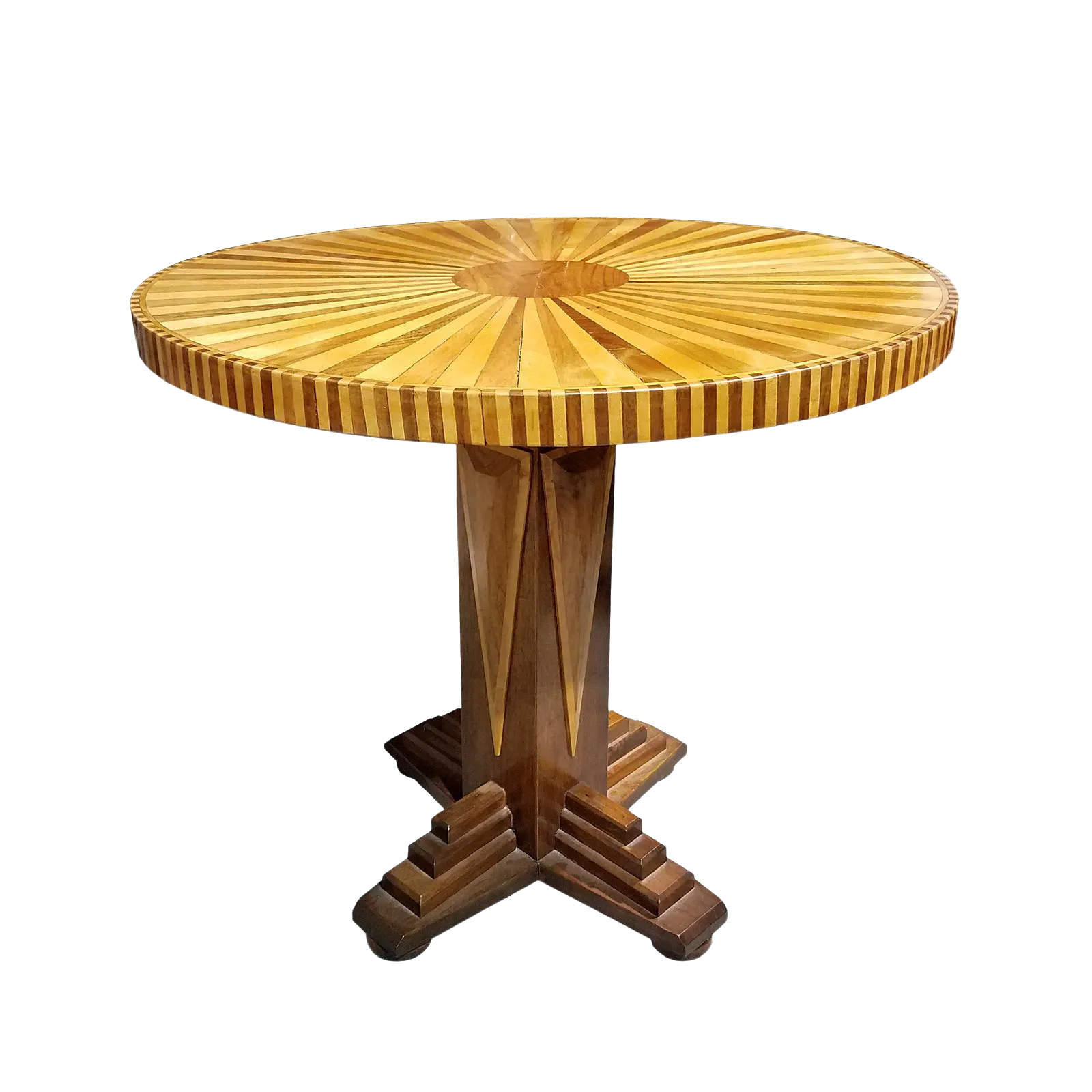 Mid-Century Modern Walnut and Maple Center Table | Chairish