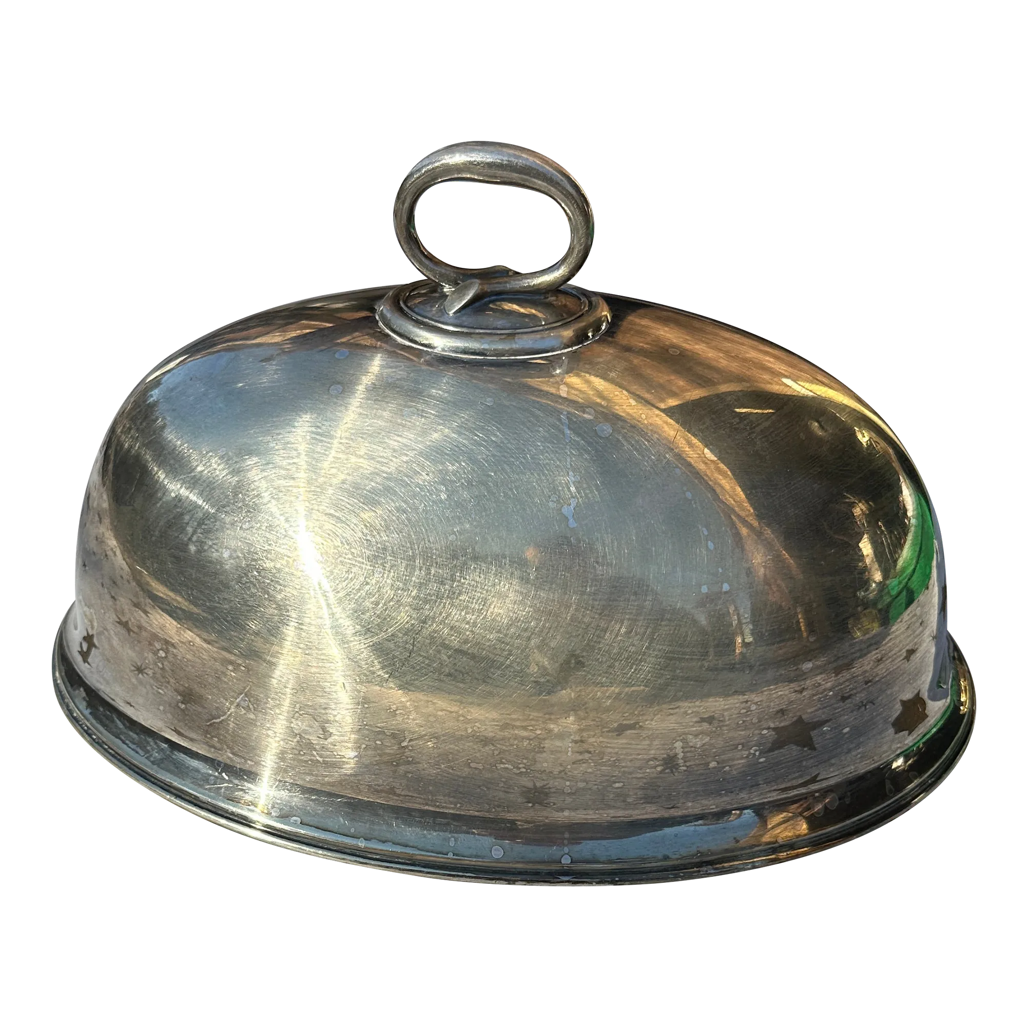 1970s Elkington Food Cloche Silverplate Stamped Meat Dome | Chairish