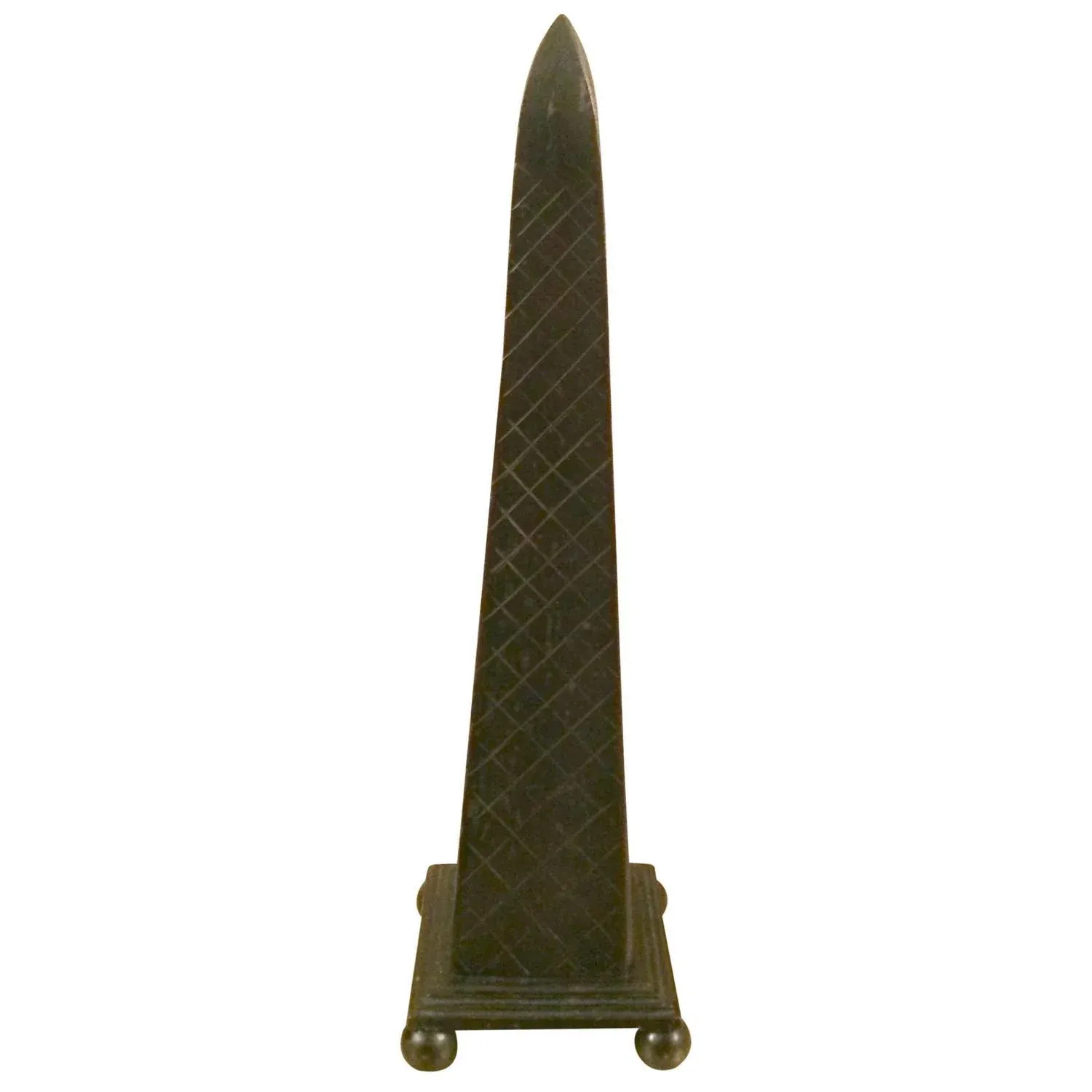 Black Obelisk With Black Base And Round Feet | Chairish
