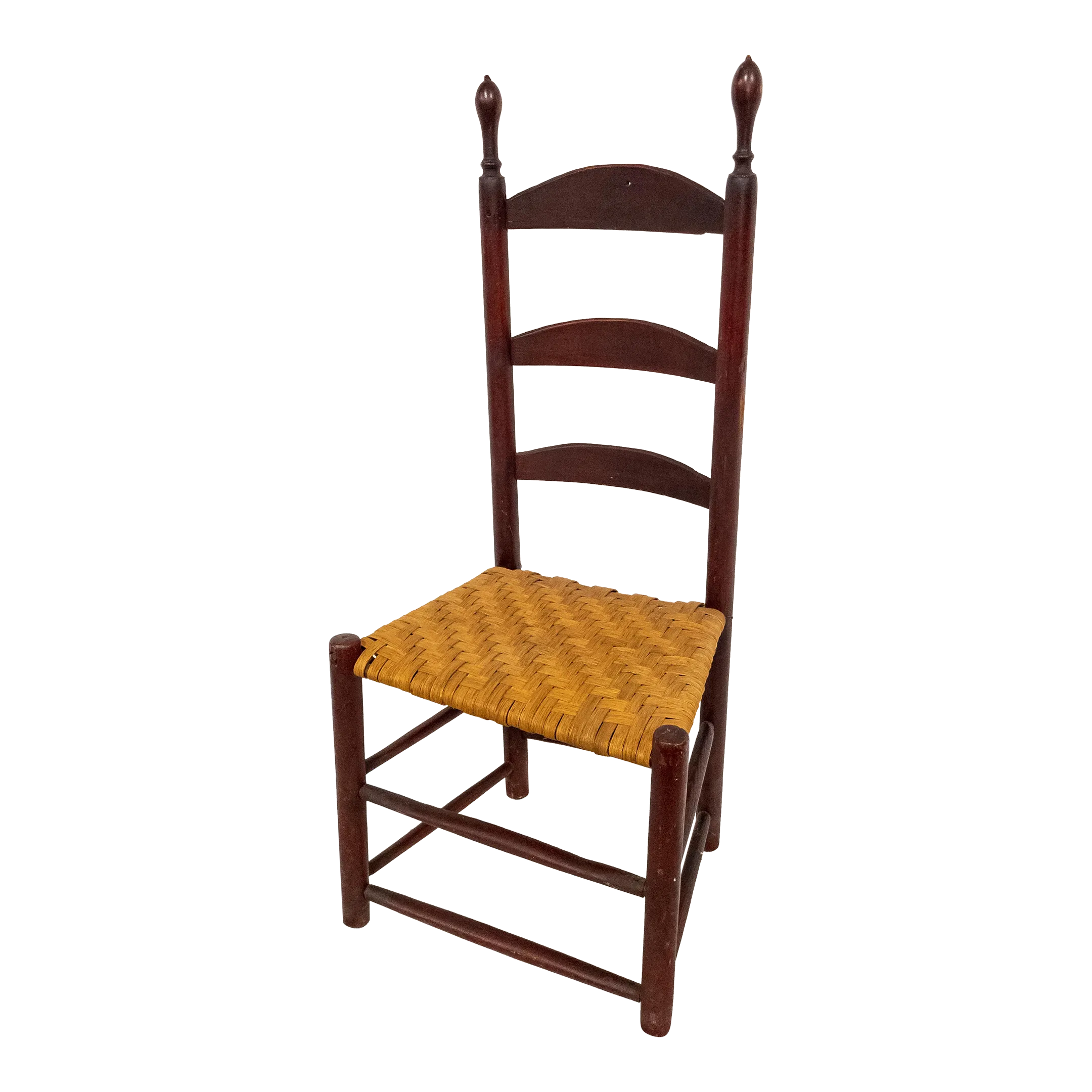 18th or 19th Century American Original Red Paint Ladderback Side Chair ...