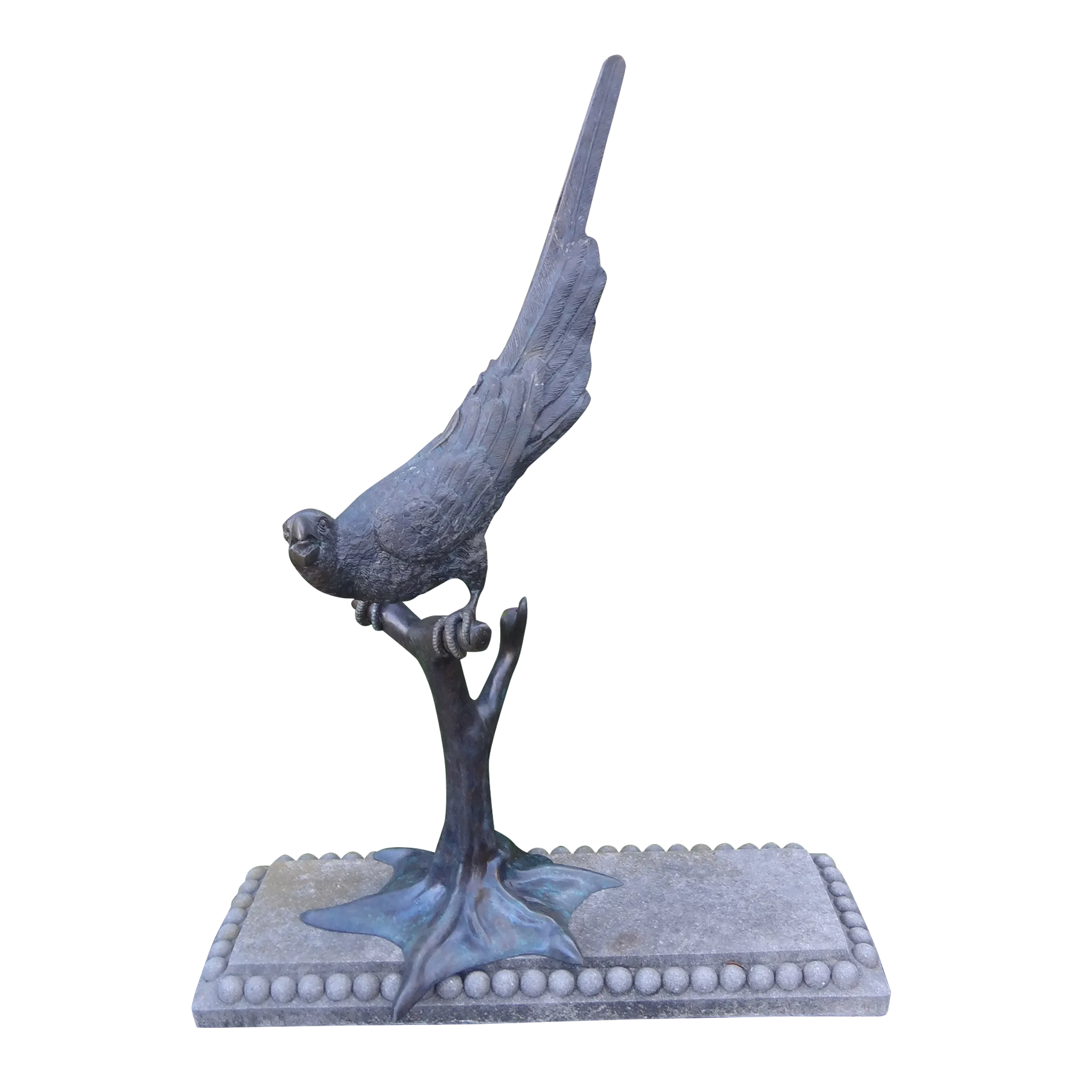 Vintage Large Japanese Bronze Macaw Parrot Sculpture | Chairish