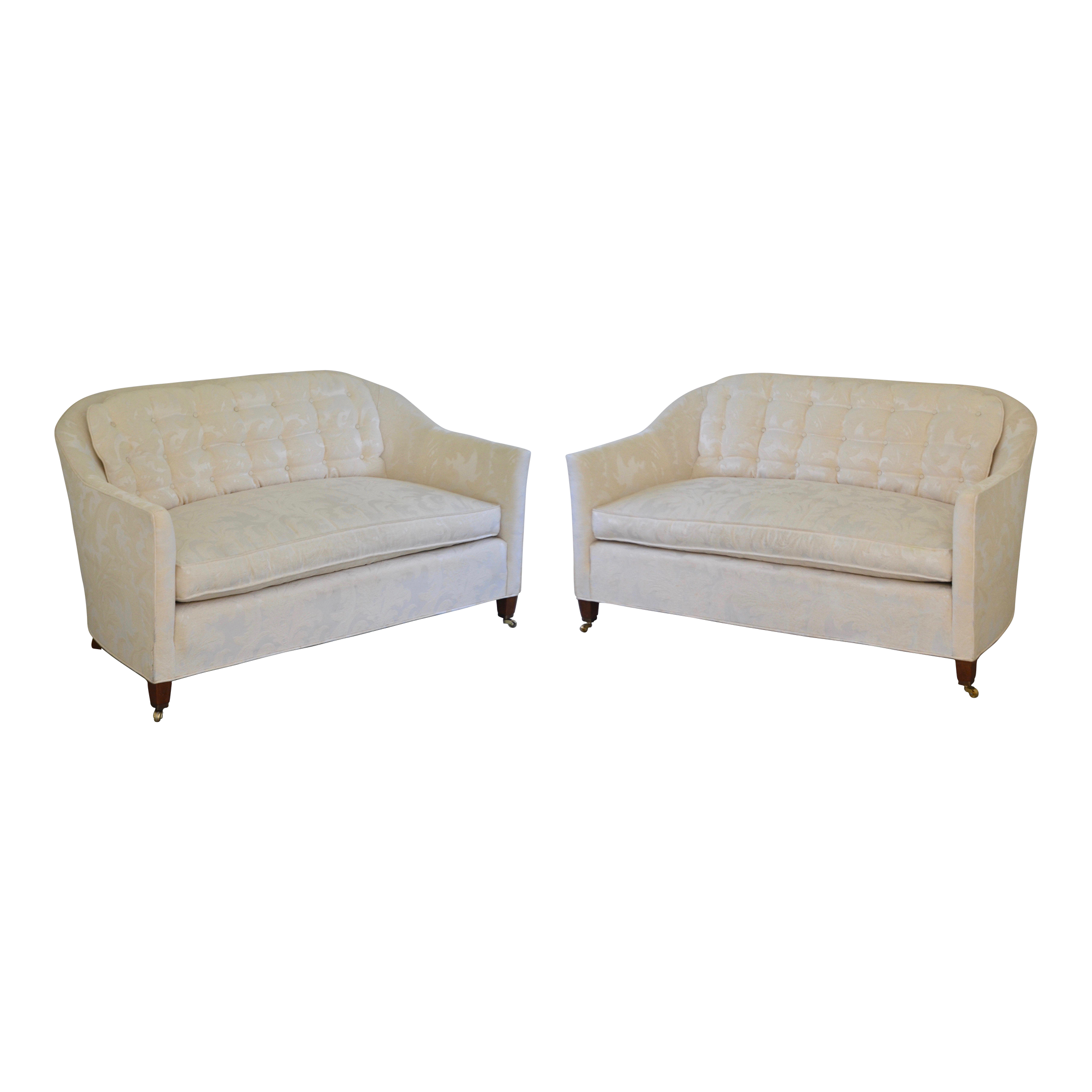 pair-of-1960s-hollywood-regency-upholstered-settees-chairish