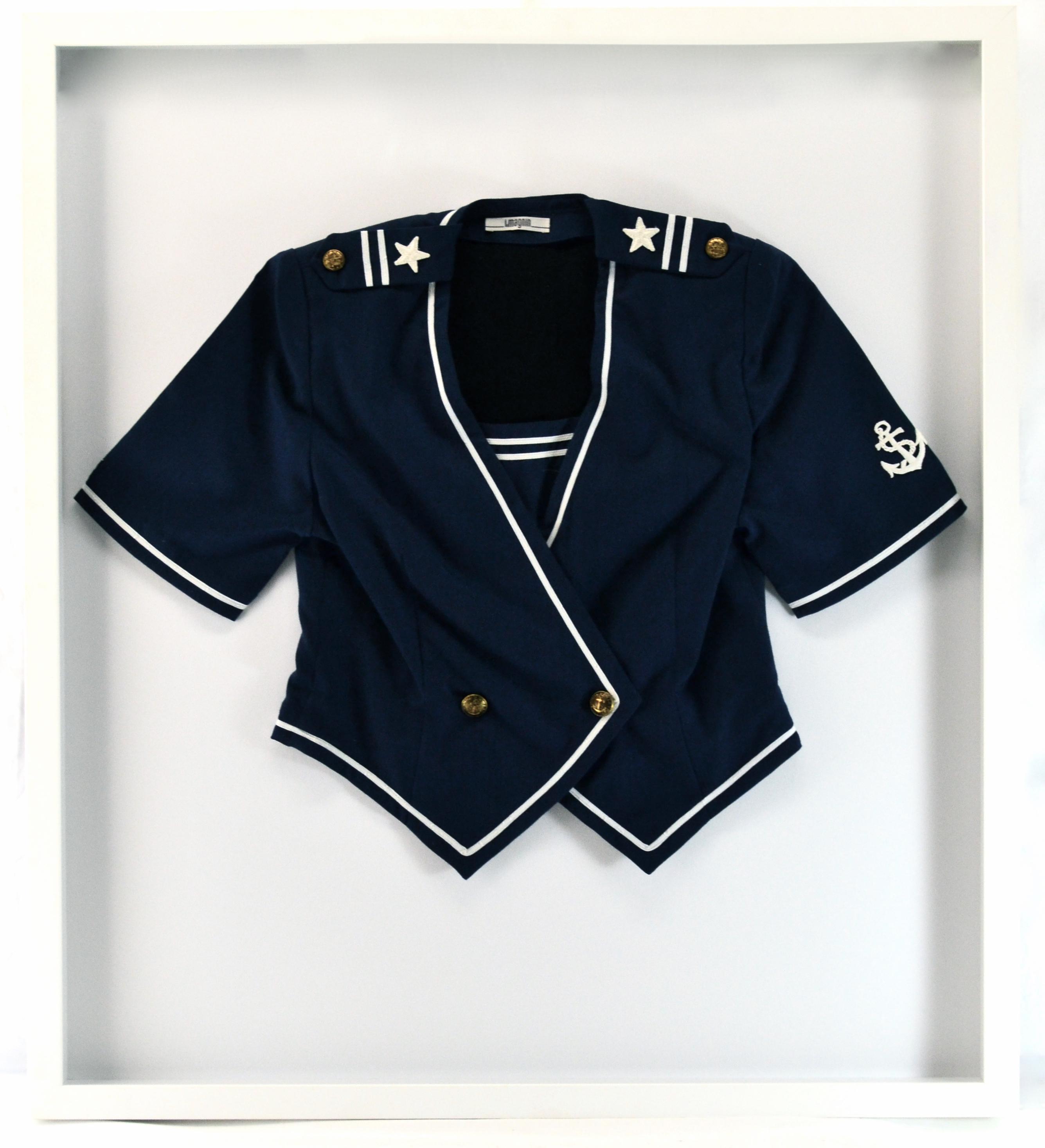 Vintage Sailors Jacket, Framed in Shadow Box Party Jacket | Chairish
