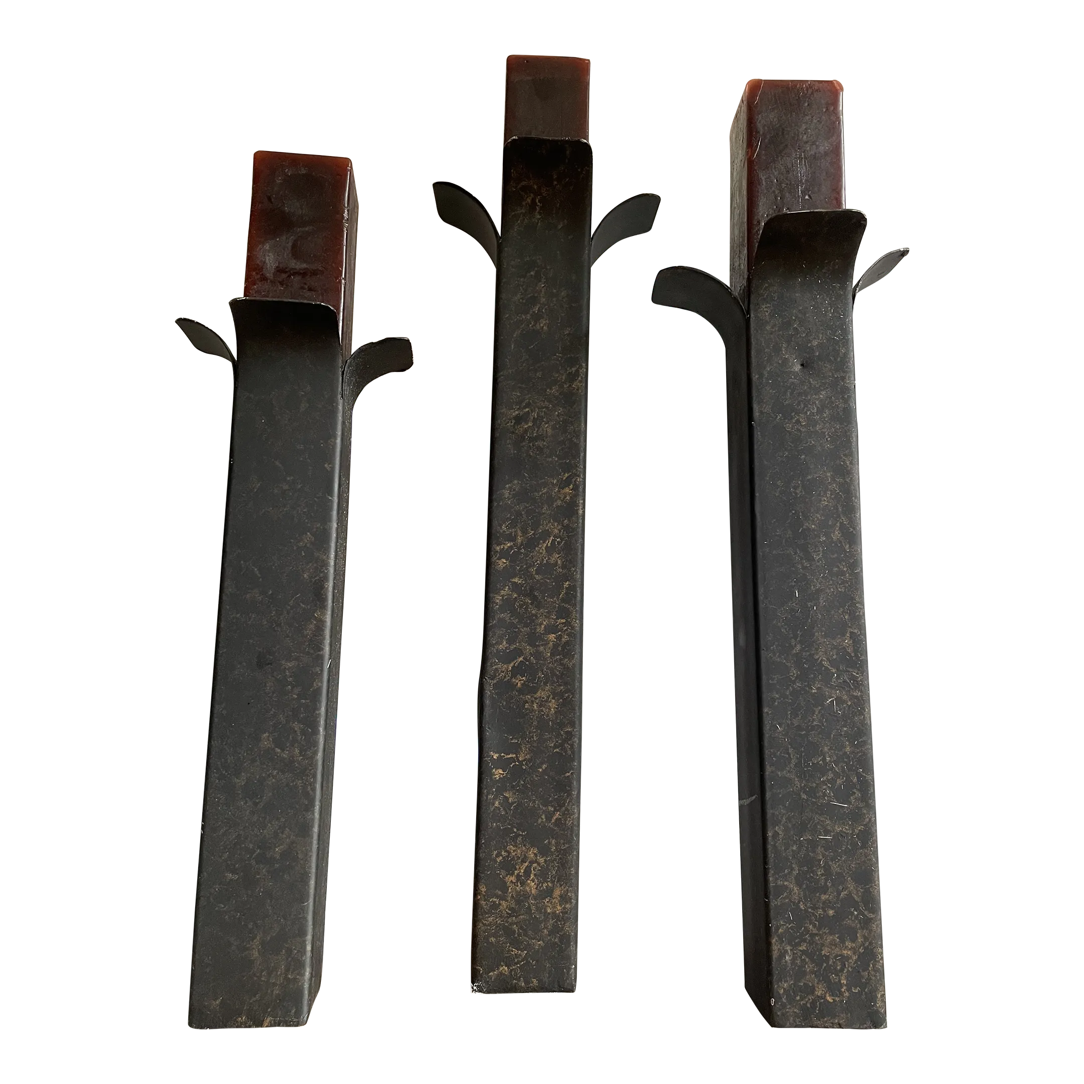 1980s Modernist Square Column Staggered Candle Holder Set of 3 | Chairish